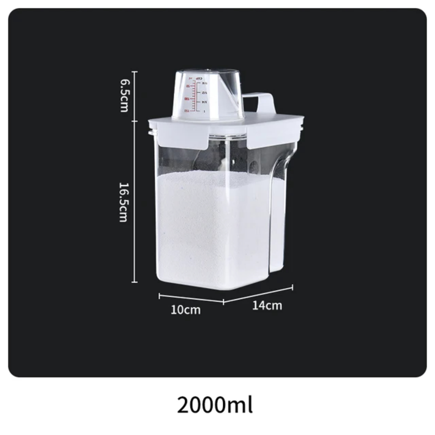 OYDWEI Multipurpose Clear Airtight Plastic Cereal Jar with Measuring ...