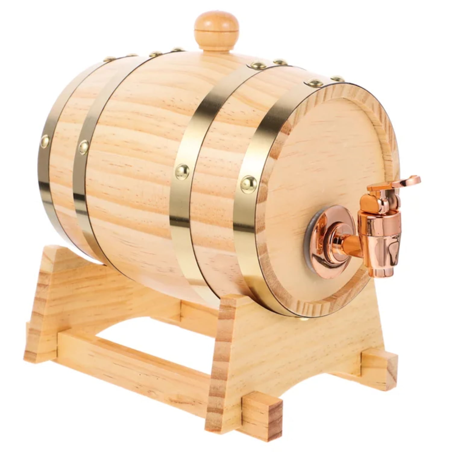 OYDWEI Small Oak Whiskey Barrel Aging Stand Dispenser with Spigot and ...