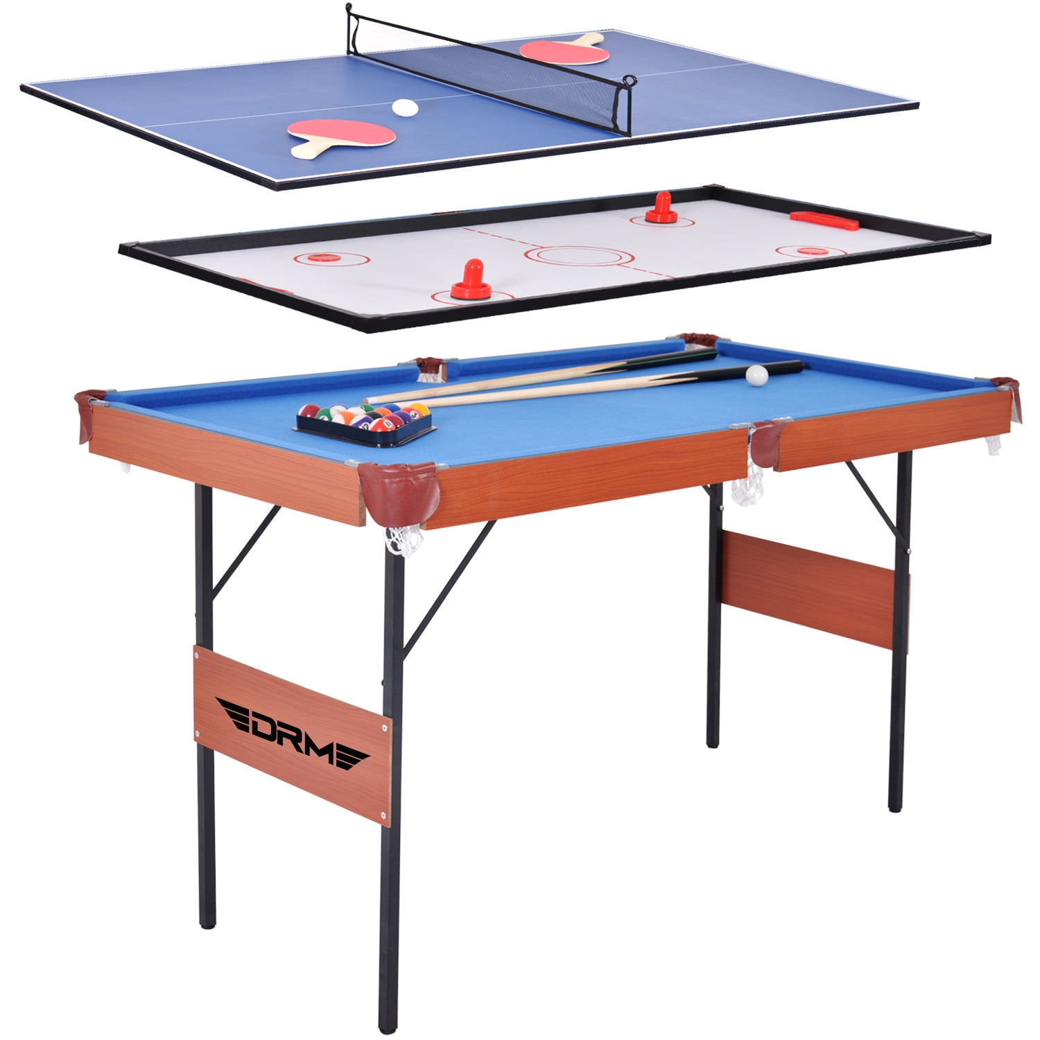 OYE 55Inch Multi Function 3 in 1 Combo Game Table, Folding Pool Table ...