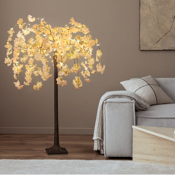 OYEAL 4FT Cherry Blossom Tree Artificial Lighted Tree for Indoor Decor ...