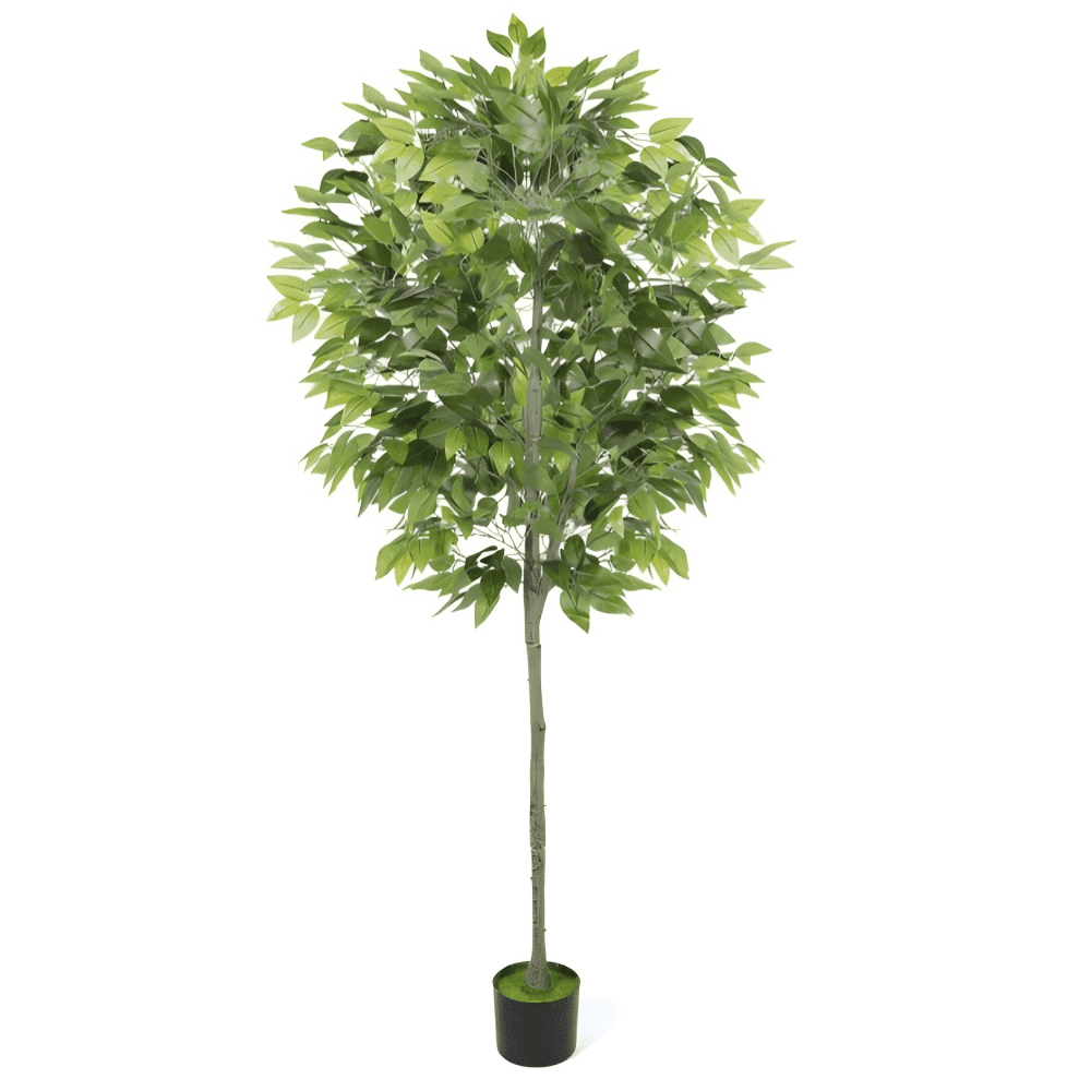 6FT Artificial Fig Tree Potted Fake Plants with Faux Greenery Leaves ...