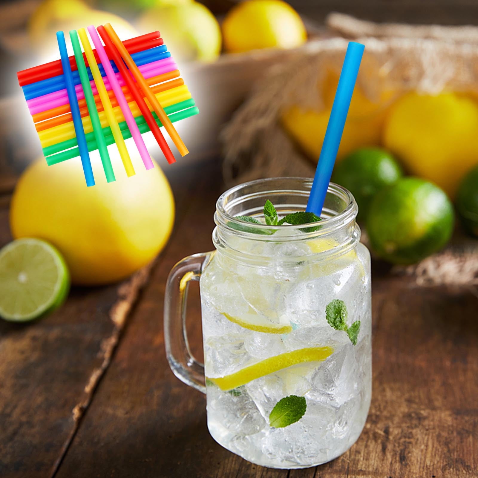 OYIGU 100Pcs Independent Packaging Color Disposable Plastic Straws ...