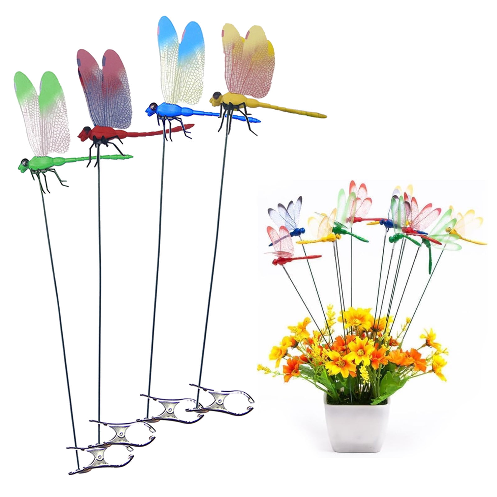 OYIGU Artificial Dragonfly Pole Clips for Outdoors, 3D Dragonfly ...