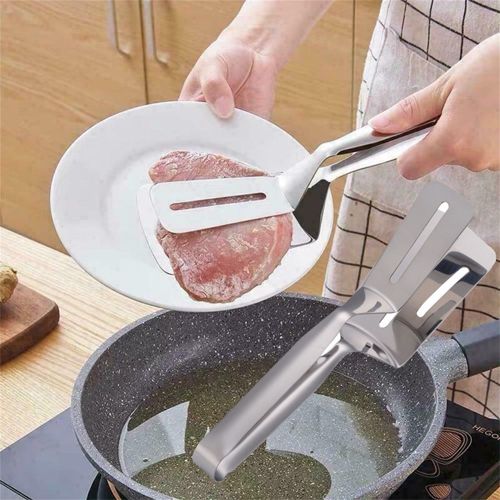 OYIGU BBQ Sausage Turning Tongs for Cooking, Stainless Steel Cooking ...