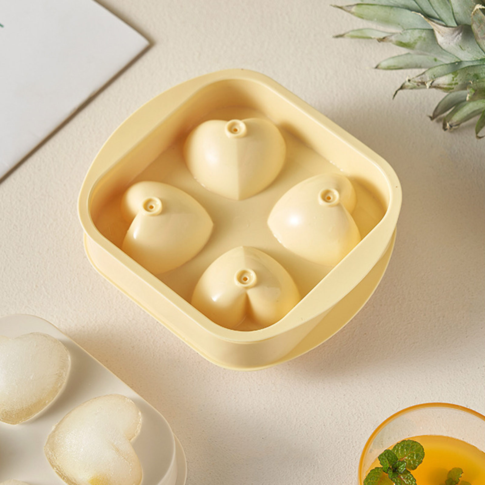 OYIGU Four Hole Big Ice Box, Whiskey Ice Block Film Ice Box, Reusable ...