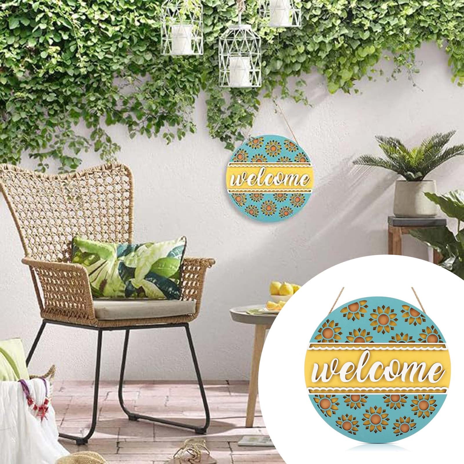 OYIGU Funny Front Door Sunflower Sign Decorative Hanging Sign Pendant ...