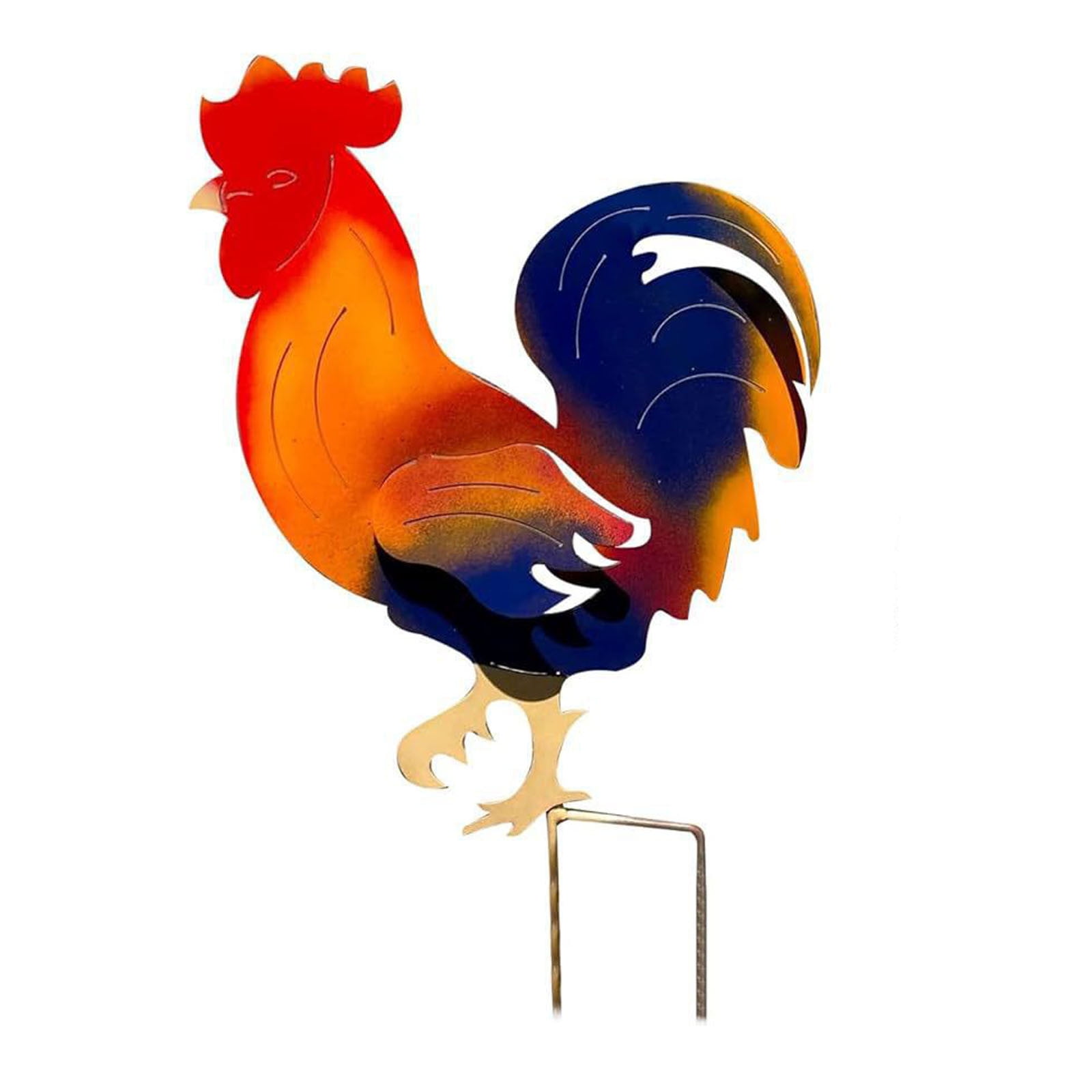 OYIGU Outdoor Metal Rooster Yard Stake Outdoor Metal Rooster Ground ...