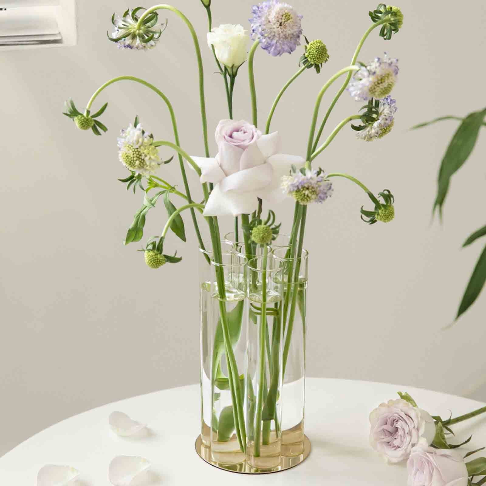 OYIGU Test Tube Transparent Glass Vase, Glass Test Tubes Vase, Pipe ...