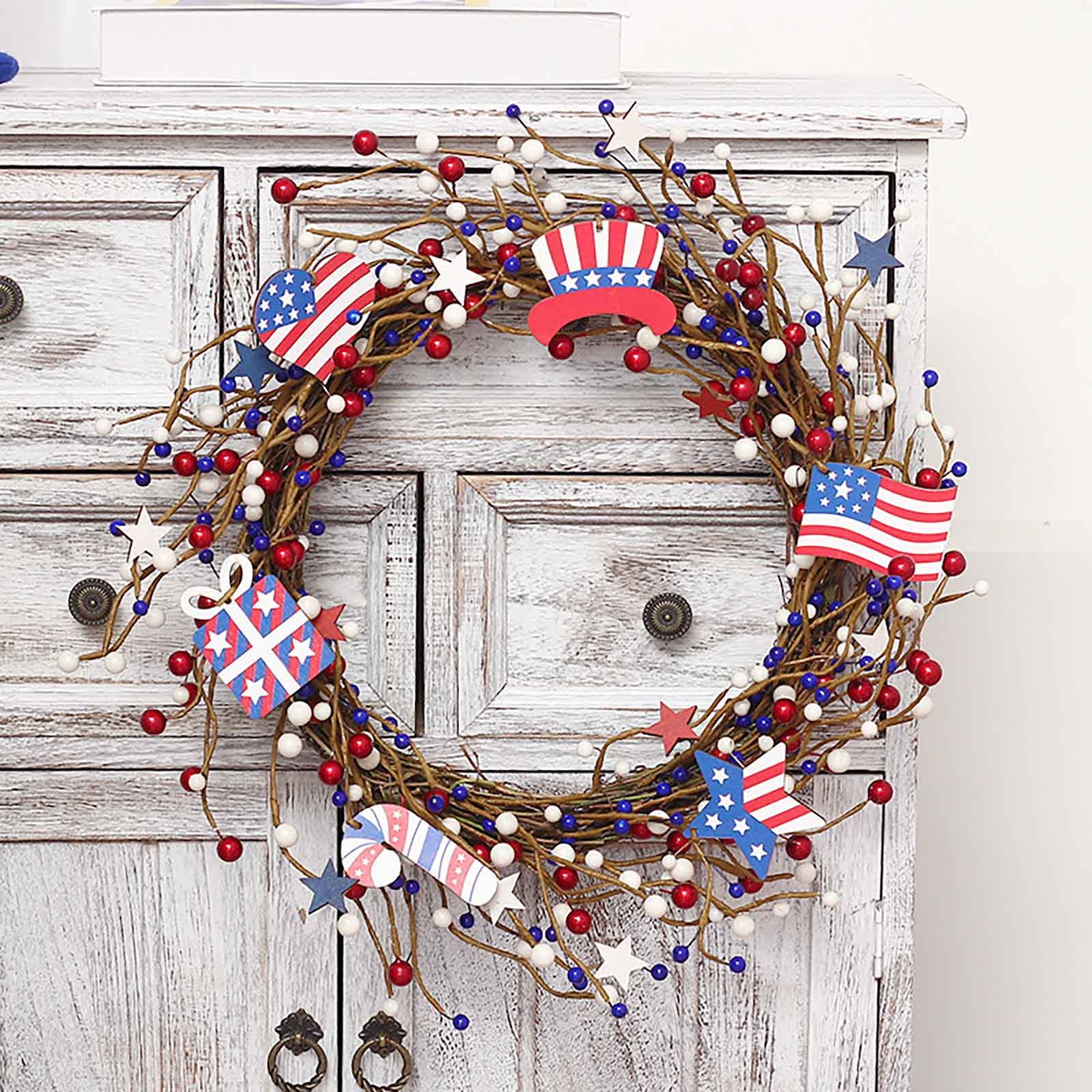 OYIGU USA Independence Day Wreath Decorations Family Holiday Props US ...