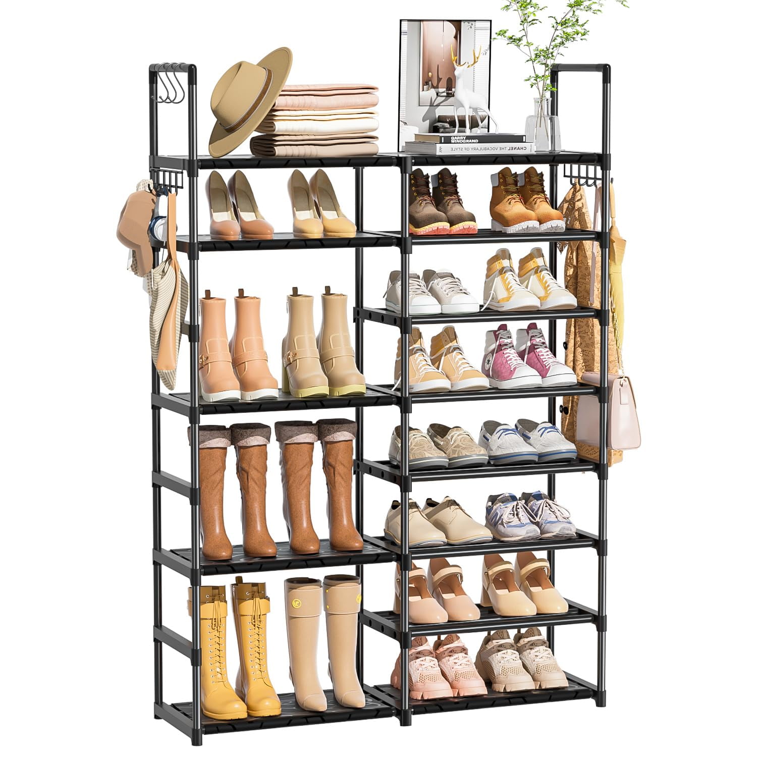 OYREL Shoe Rack Organizer 8 Tiers, Tall Shoe Racks Shelf Storage, 26-32 ...