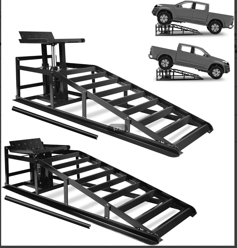 OYang 1-Pack Hydraulic Car Ramp 10000lbs 5T Hydraulic Ramp with ...