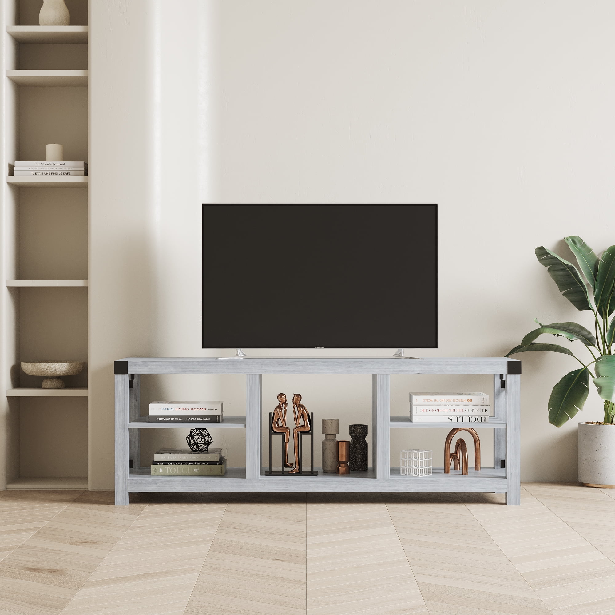 OYang 61'' TV Stand Entertainment Cente with 5 Shelves, Media Console ...