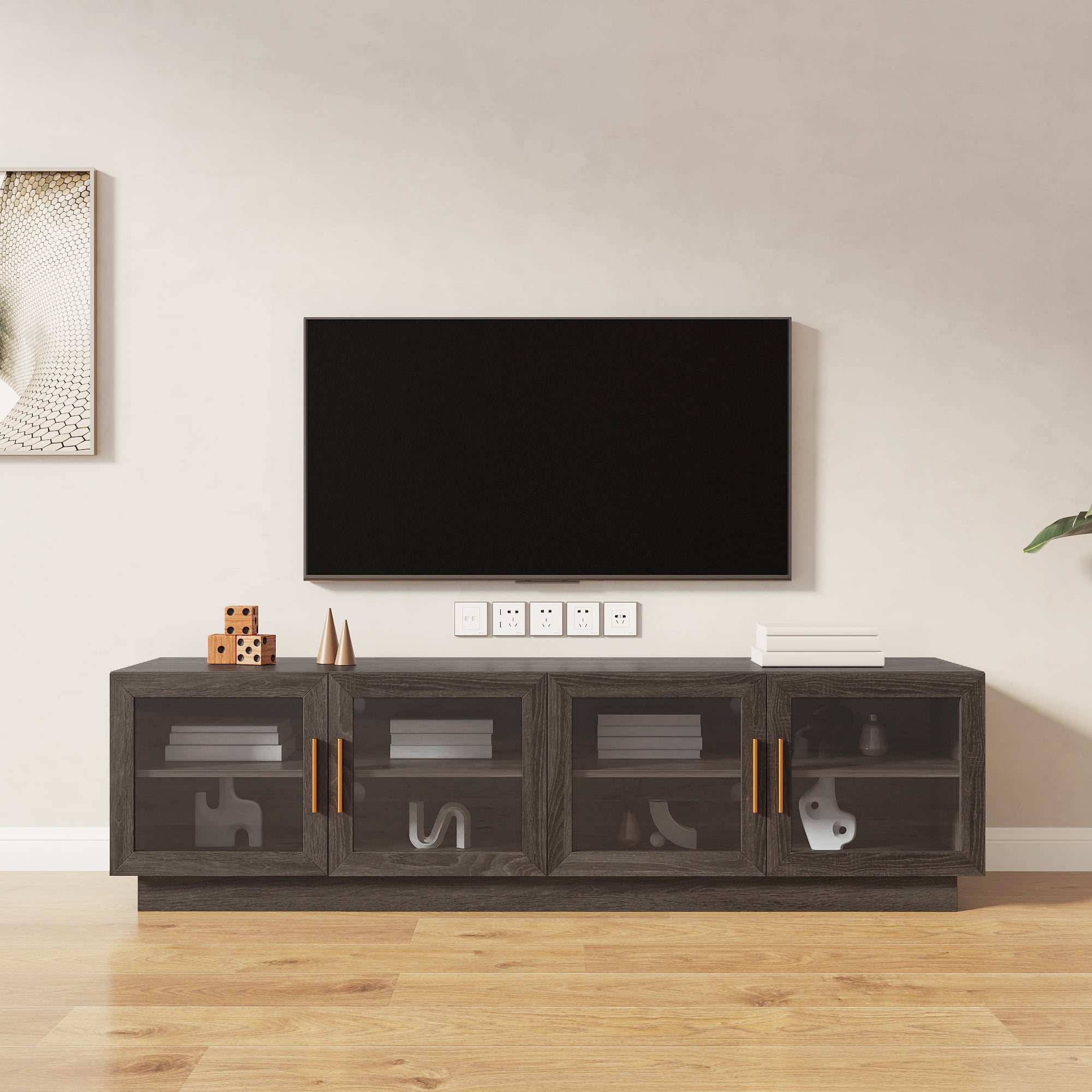 OYang 70.8inch TV Stand, Media Console Table with Shelf, Entertainment ...