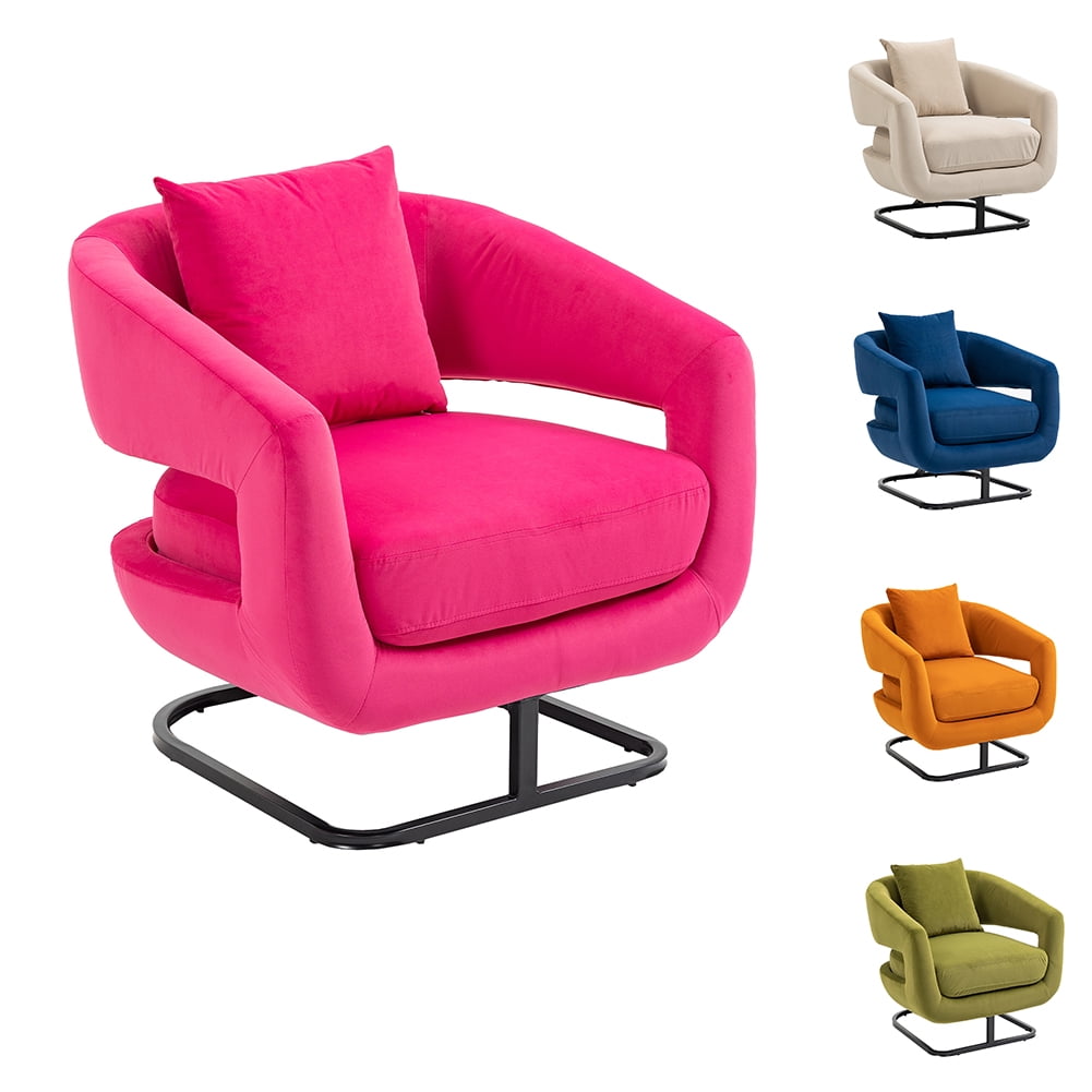 OYang Accent Upholstered Single Armchair with Legs Velvet Single Sofa ...