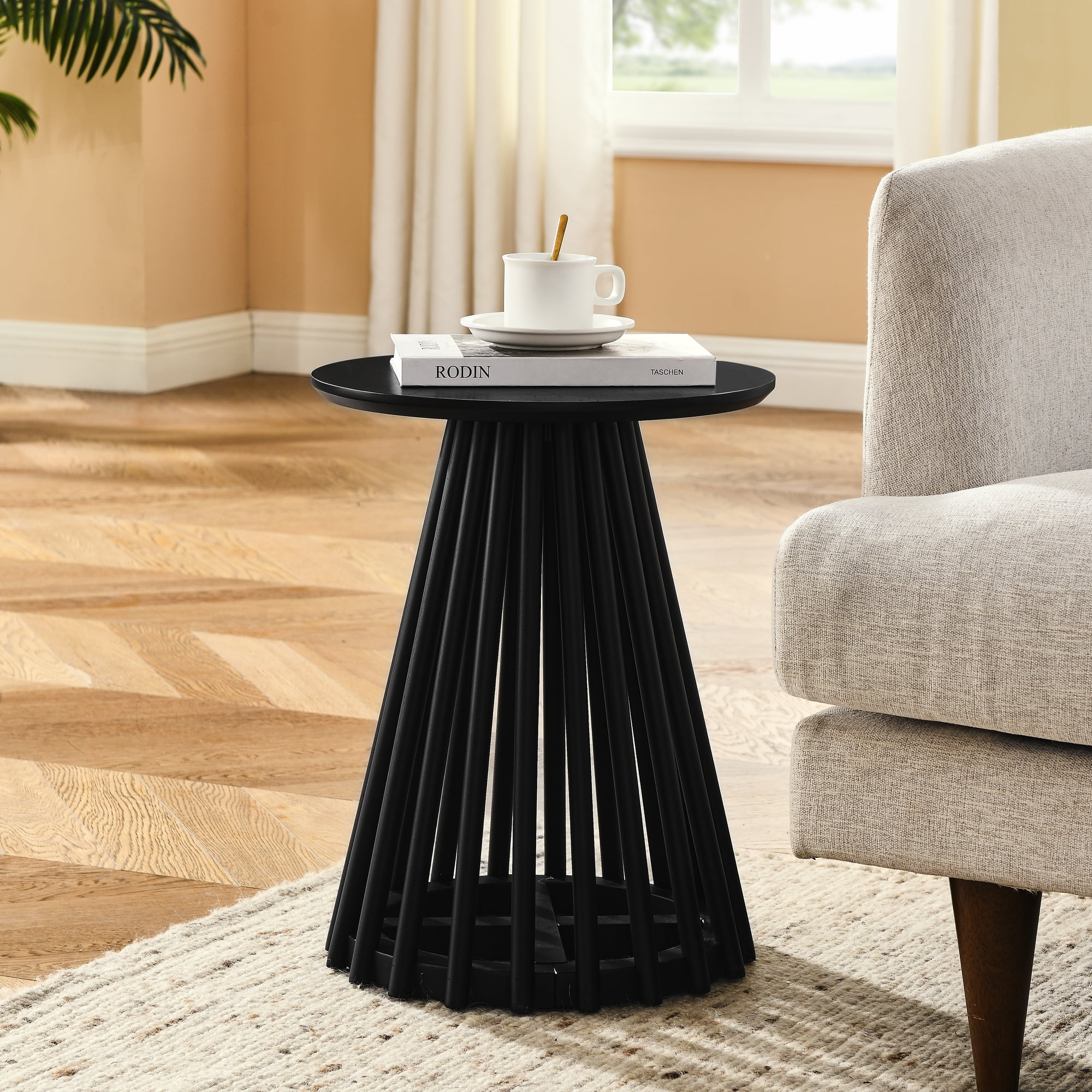 OYang Coffee Table Living Room Coffee Table with Solid Wood Legs, Up To ...