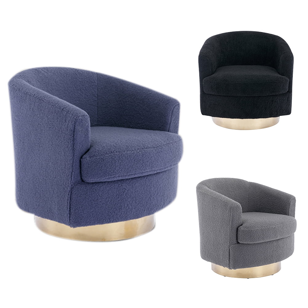 OYang Comfy Sofa Swivel Barrel Accent Chairs, Modern Boucle Club Chair ...