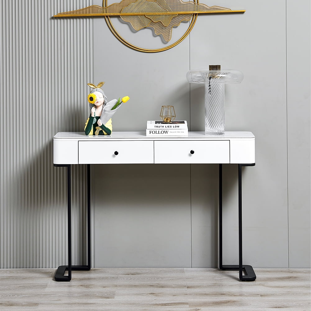 OYang Console Table, with 2 Drawers & Adjustable Foot Pads Exquisite ...