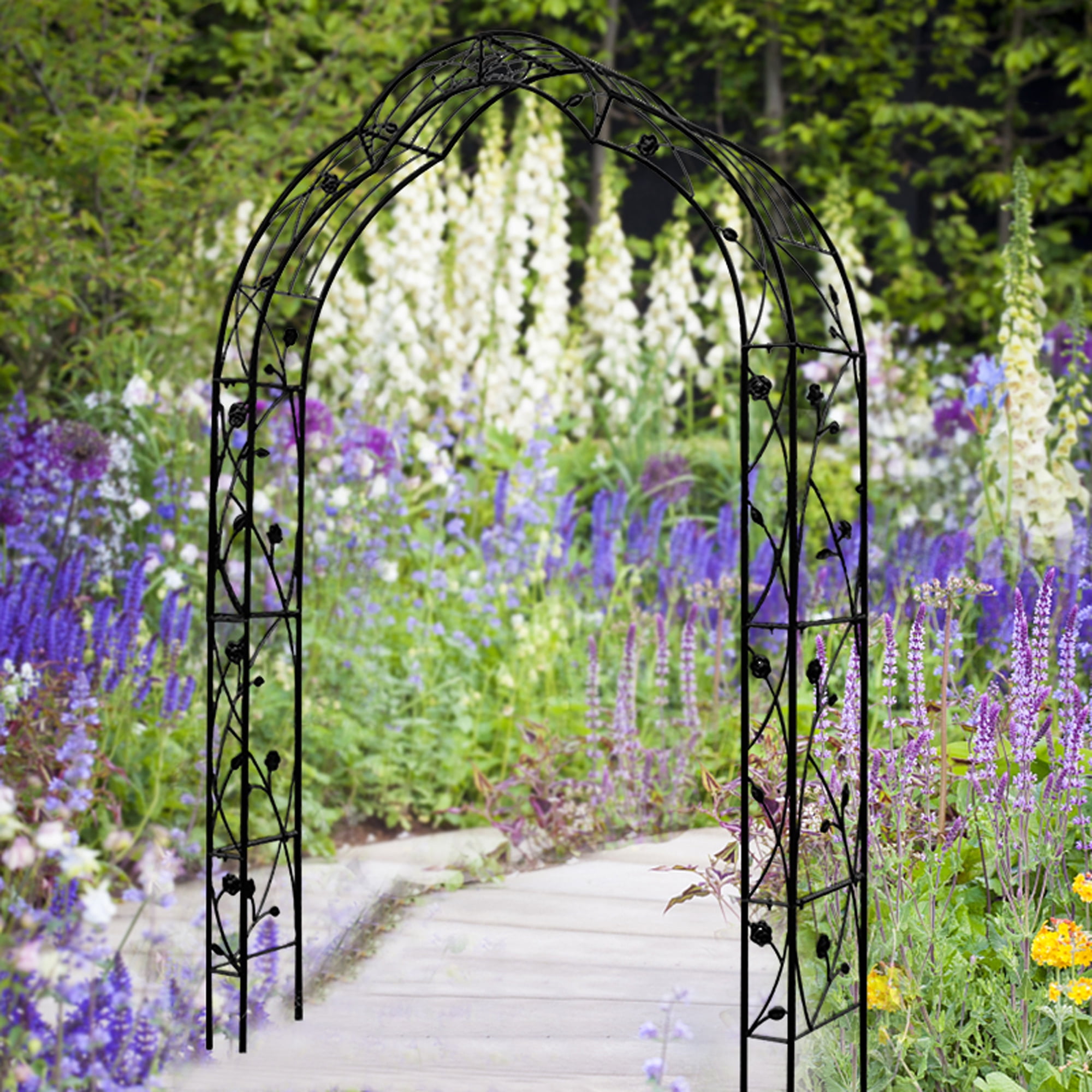 OYang Metal Garden Arch wirh Free Assembly of 8 Styles, Wedding Arch ...