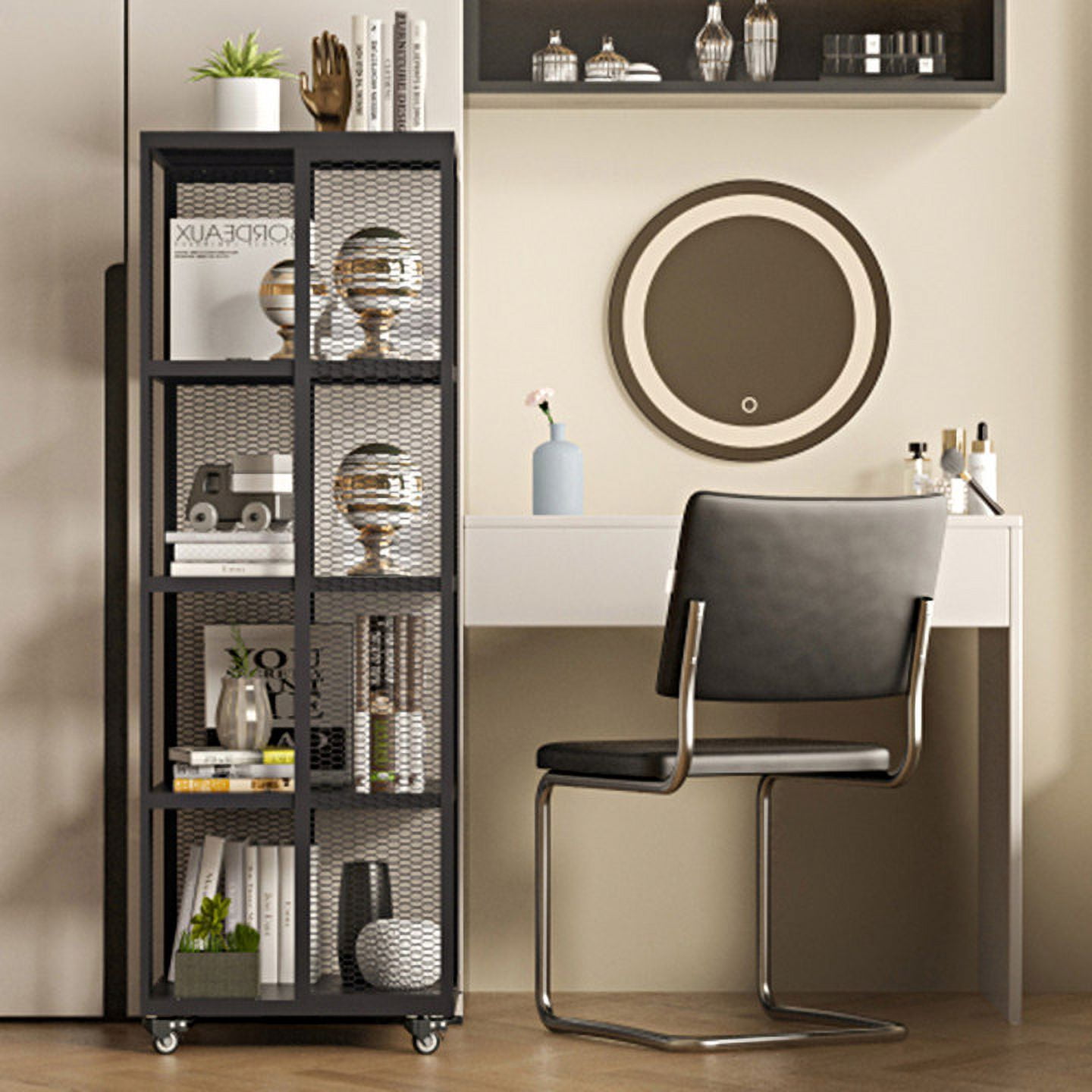 OYang Metal Locker Cabinet with Mesh Doors Adjustable Shelves Free ...
