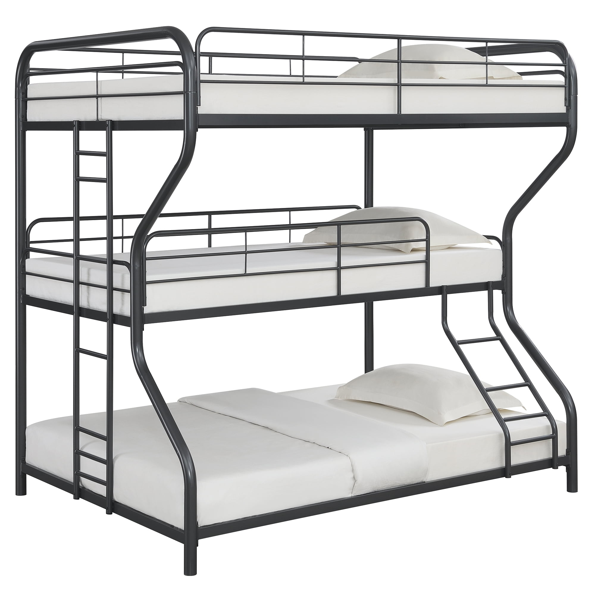 OYang Metal Triple Bunk Beds Frame, Industrial Style Furniture Triple ...