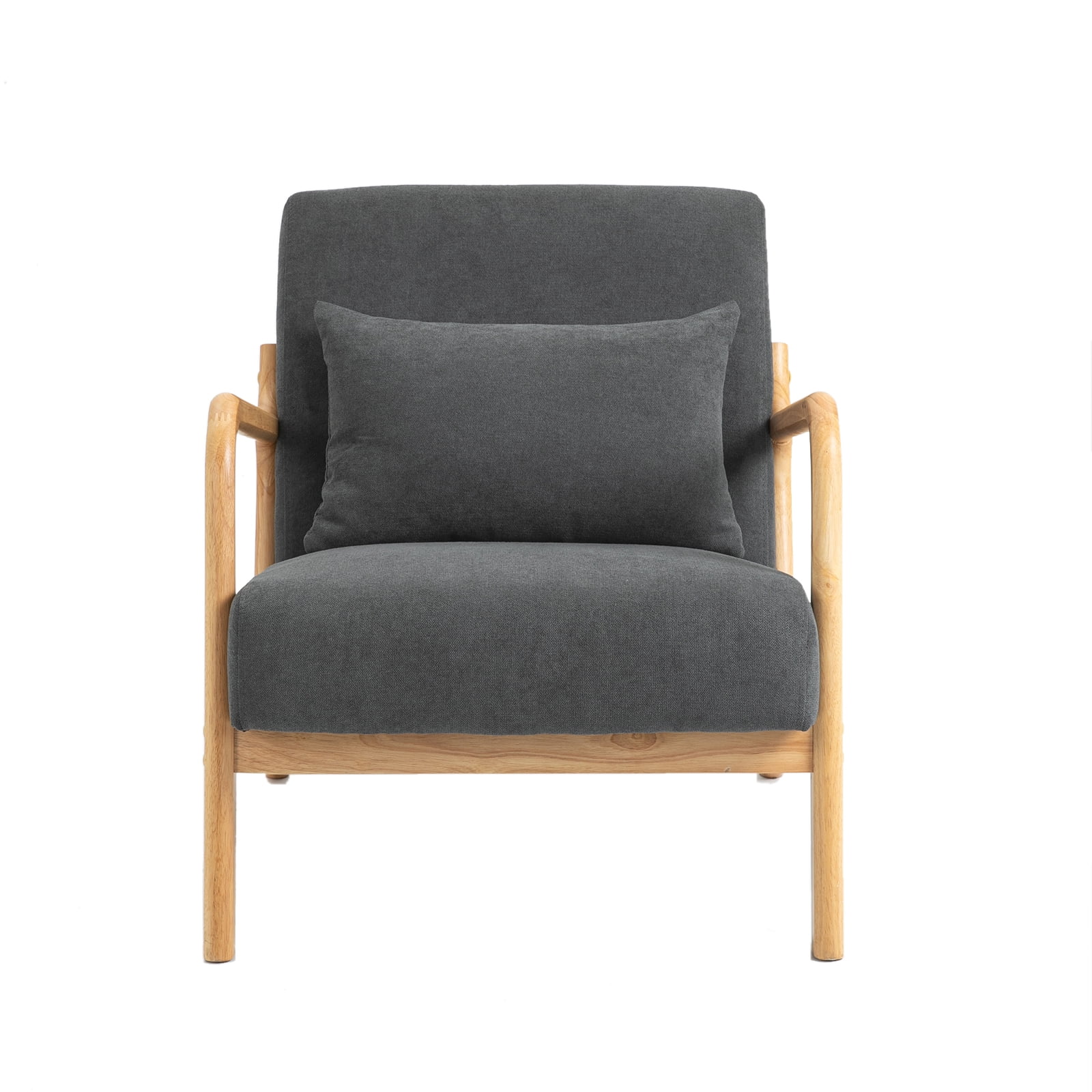 OYang Modern Accent Chair with Wood Frame, Comfortable Upholstered ...