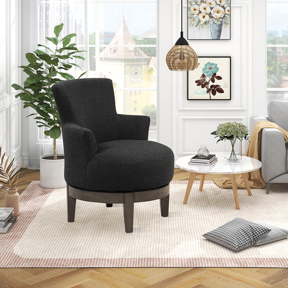 OYang Wingback 360 Degree Swivel Chair Elegant Upholstered Seating with ...