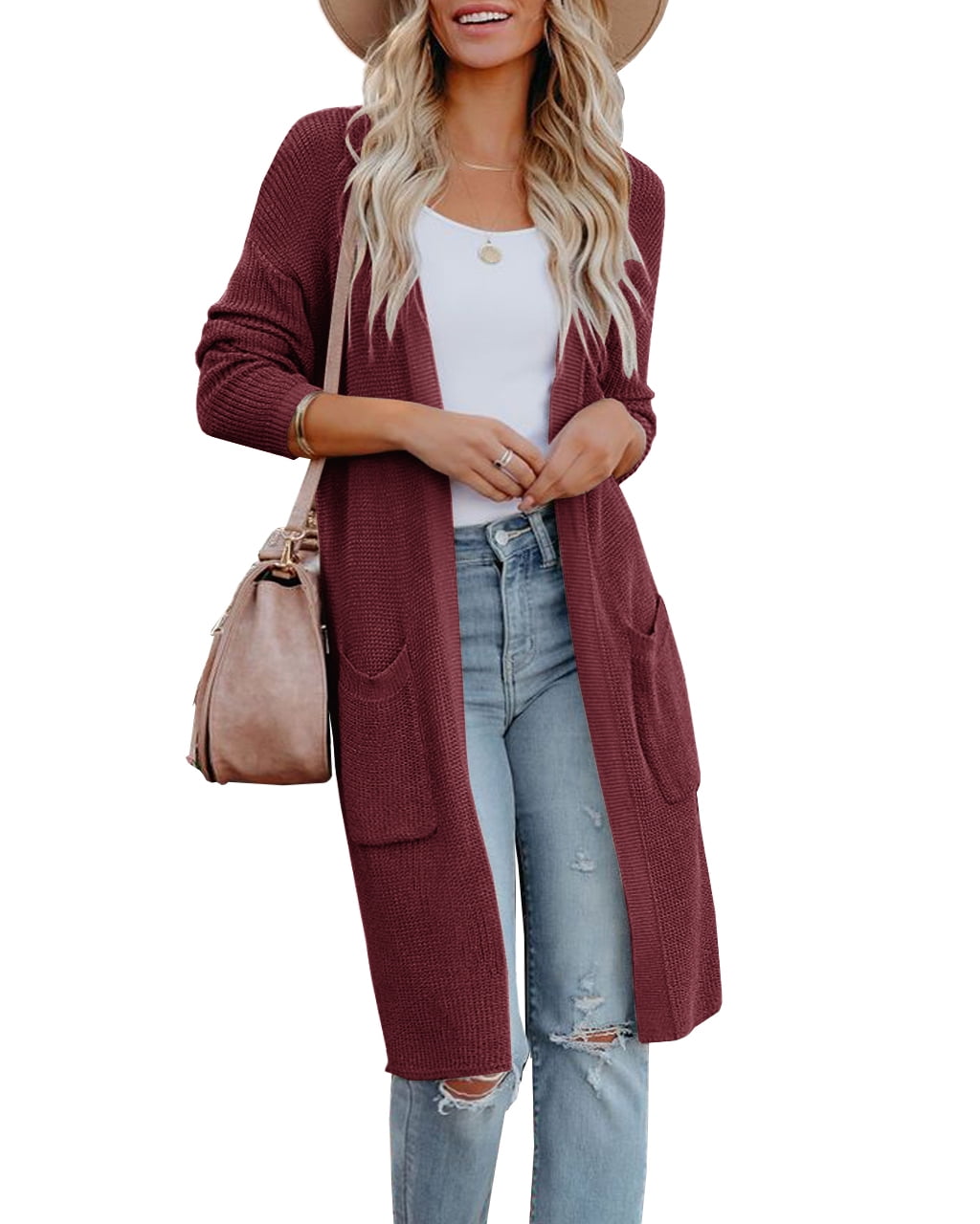 OYang Women's Long Sleeve Open Front Cardigan Lightweight Knit Casual ...