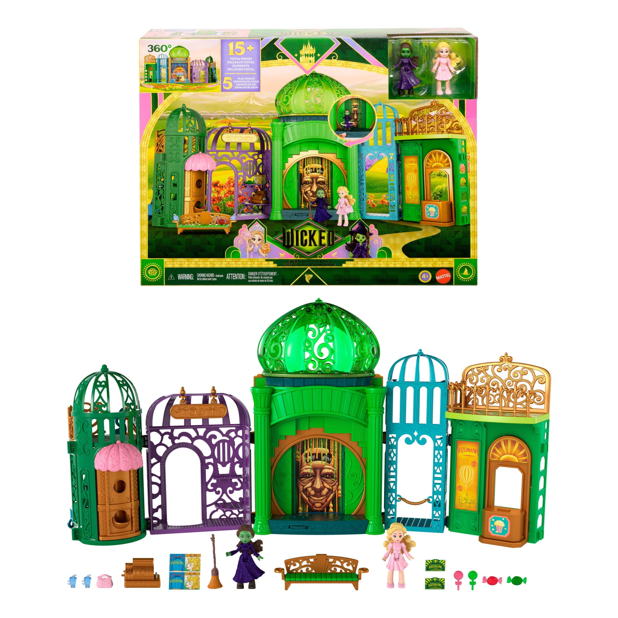 Universal Pictures’ Wicked Emerald City Small Doll Playset with 5 Play ...