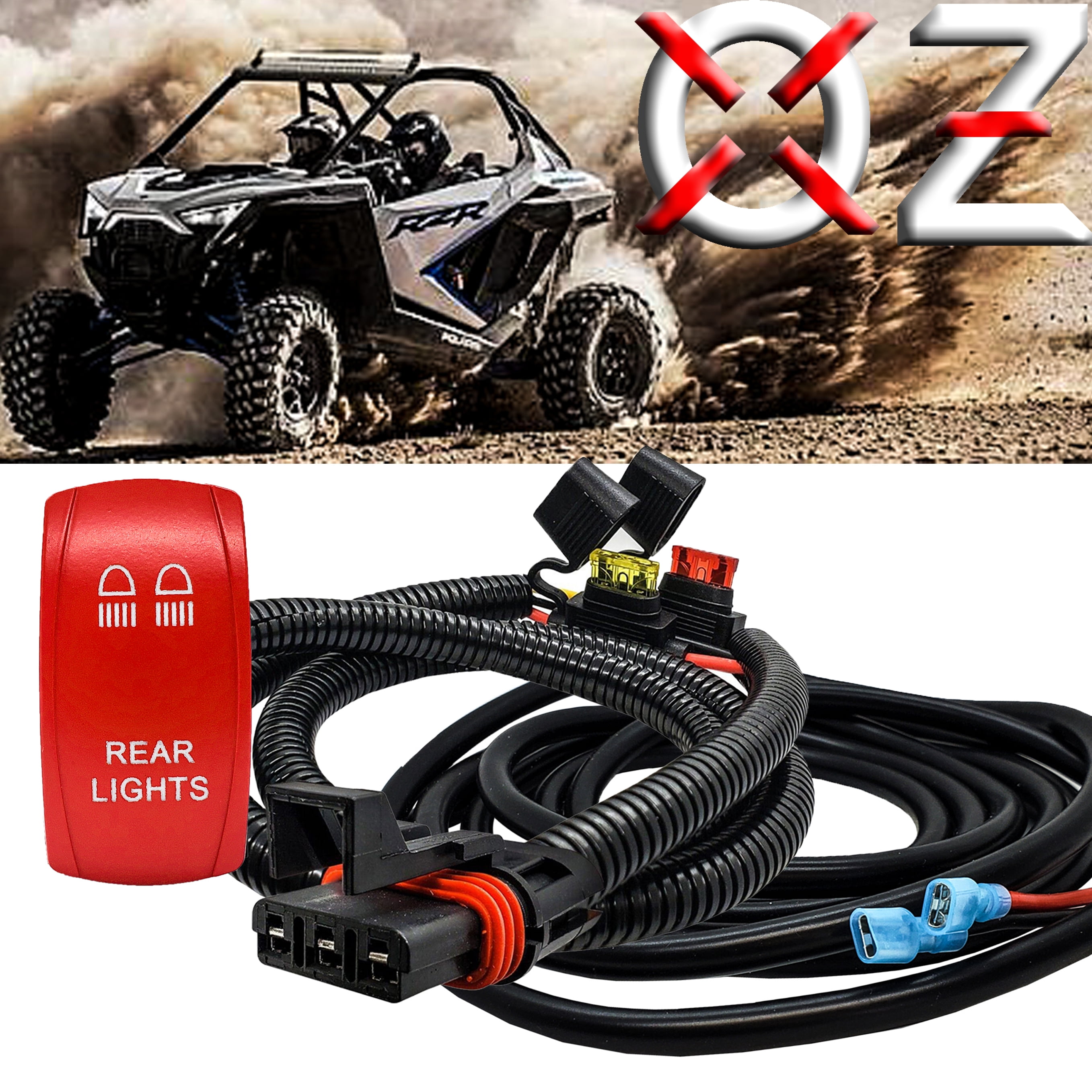 OZ-USA 10' Pulse Power Busbar Plug Wire Harness with REAR LIGHTS On/Off ...