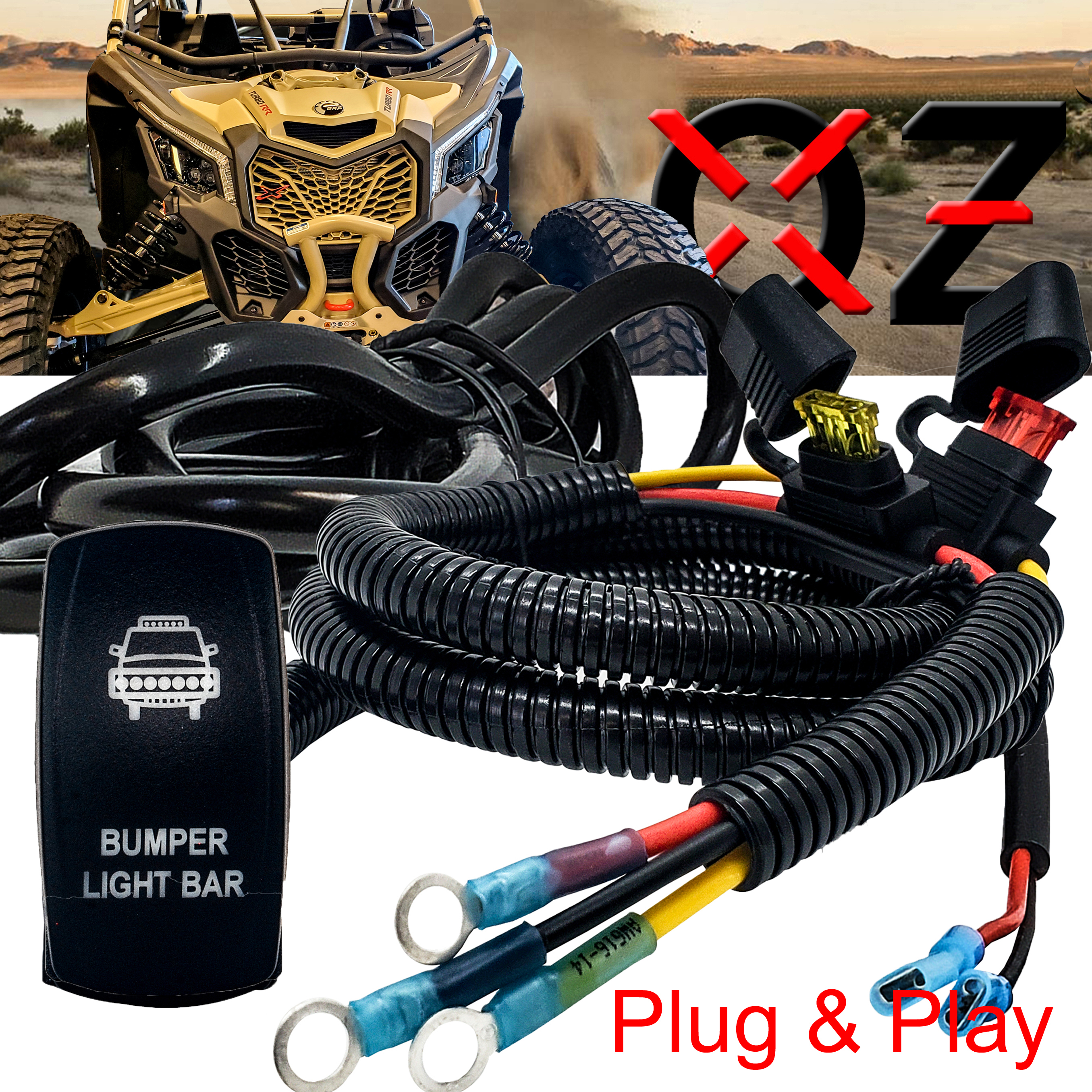 OZ-USA 10 ft. Power Busbar Distribution Block Wire Harness Kit with On ...