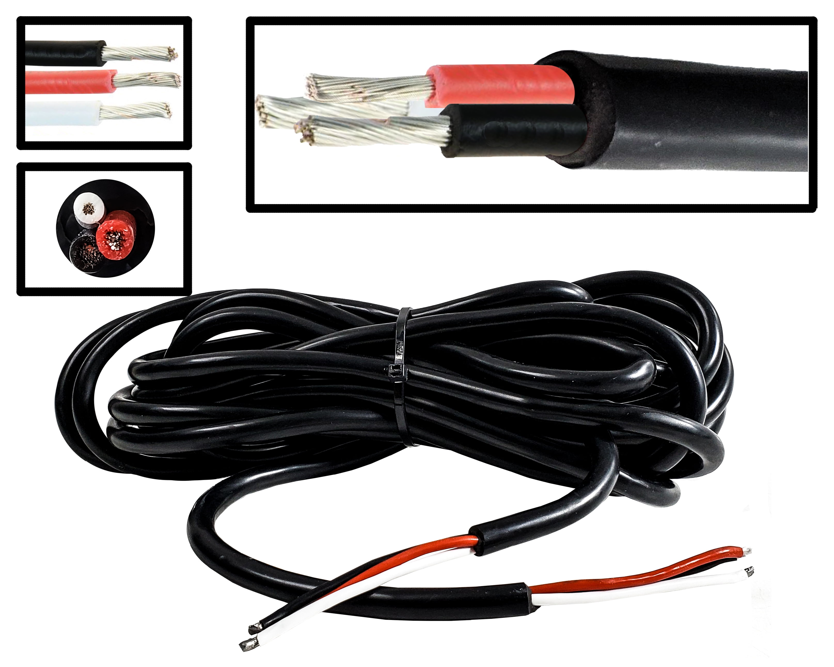 OZ-USA 20ft. Automotive AWG 14 3-Wire Electrical Wiring Industrial ...