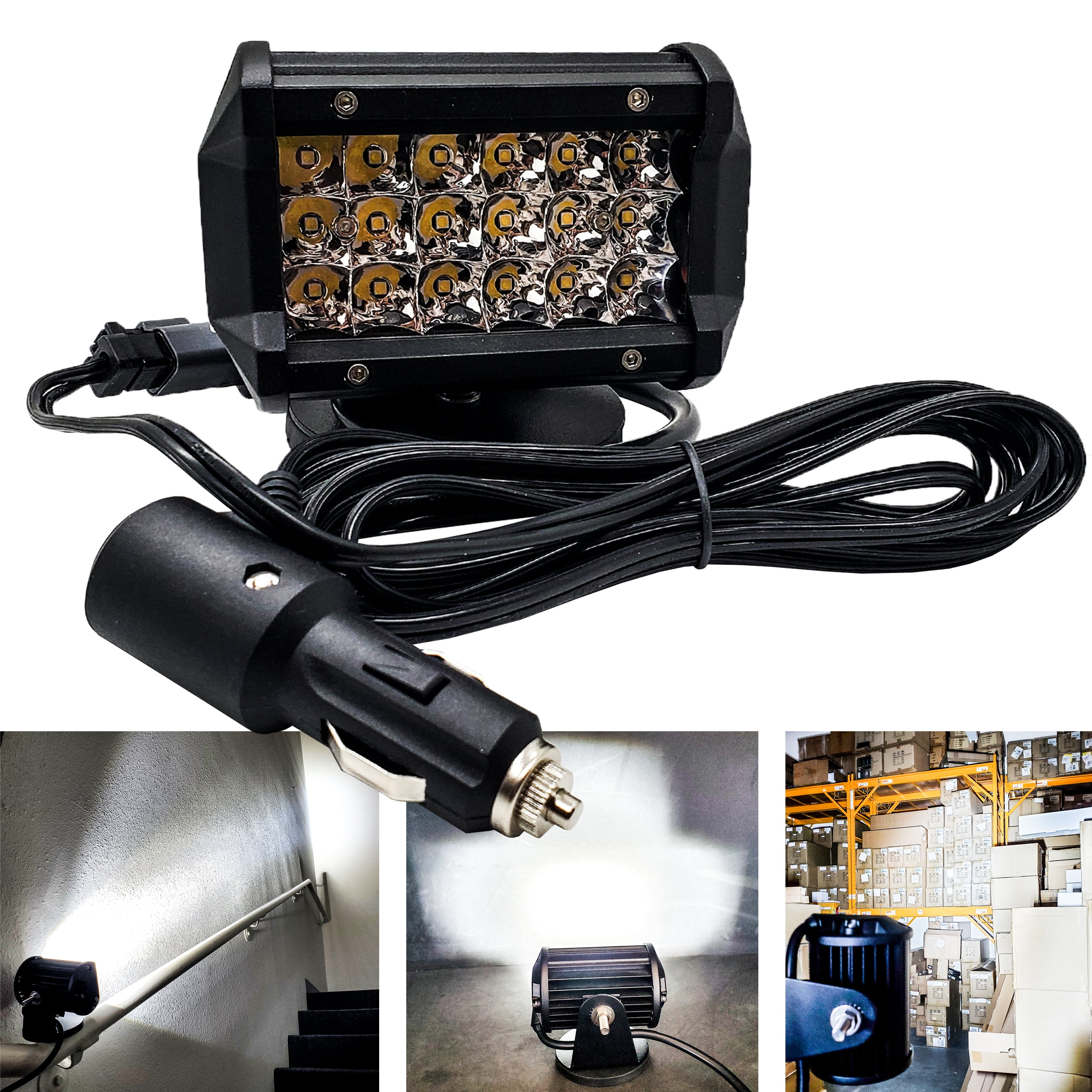 OZ-USA 5" Portable Magnet Base Mount LED Spot Light with Lighter Plug ...
