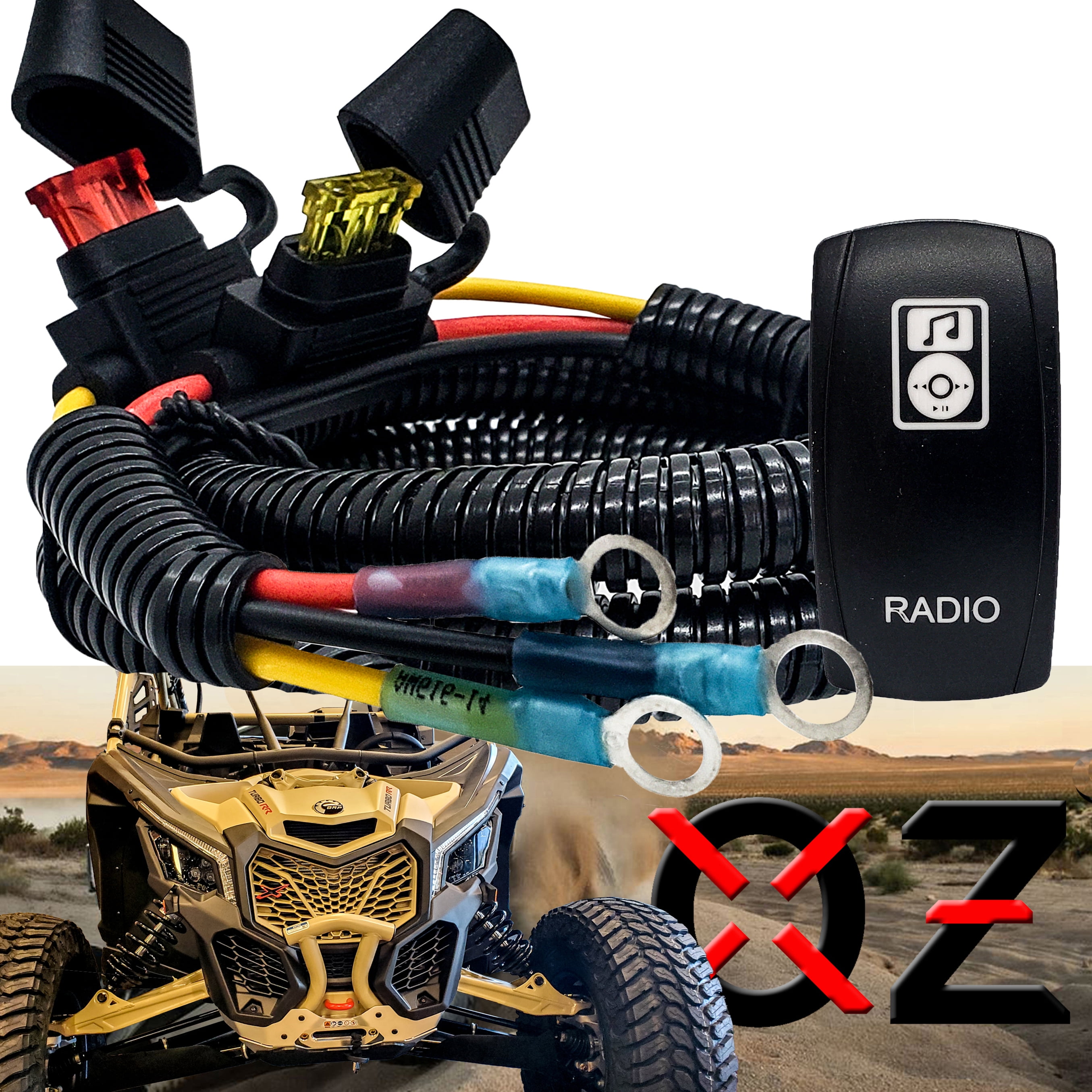 OZ-USA 6' Power Busbar Distribution Block Wire Harness with RADIO On ...