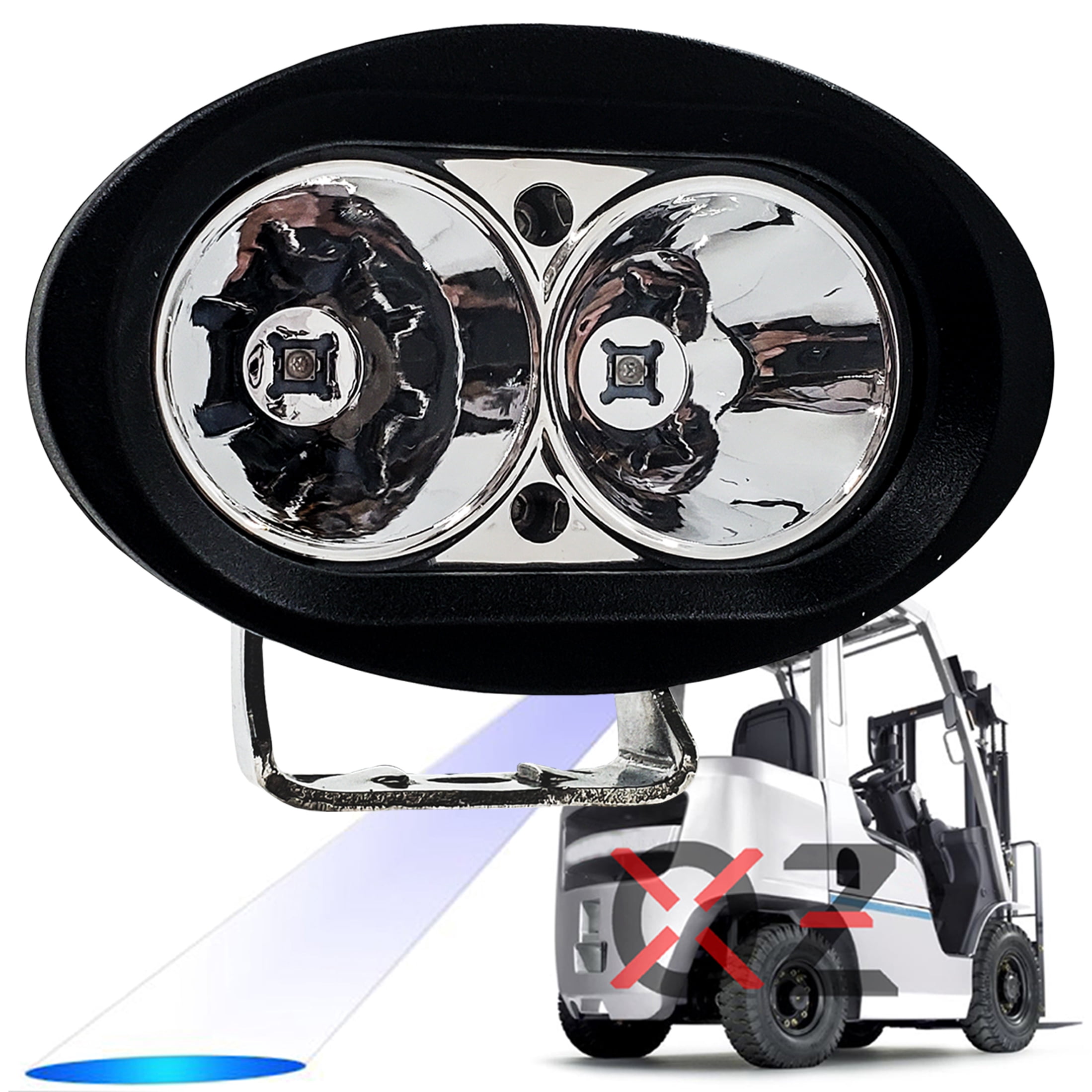 OZ-USA Blue LED Forklift Light Warehouse Safety Warning Lamp Spot Beam ...