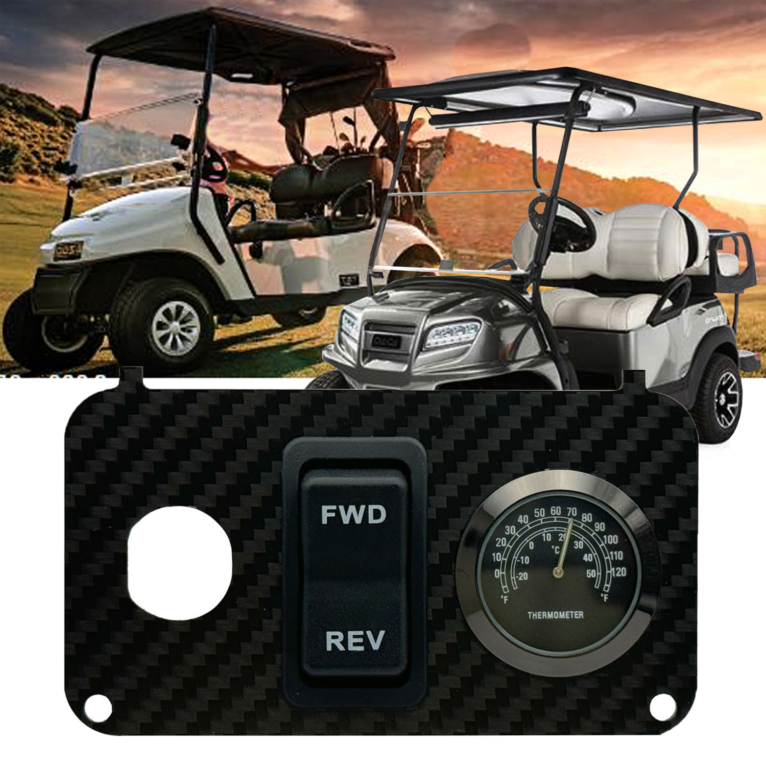 OZ-USA Carbon Fiber Golf Cart Key Switch Plate FWD/REV Rocker Switch ...