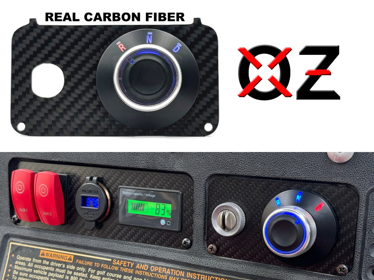 OZ-USA Carbon Fiber Rotary Drive Selector Golf Cart Forward/Reverse Key ...