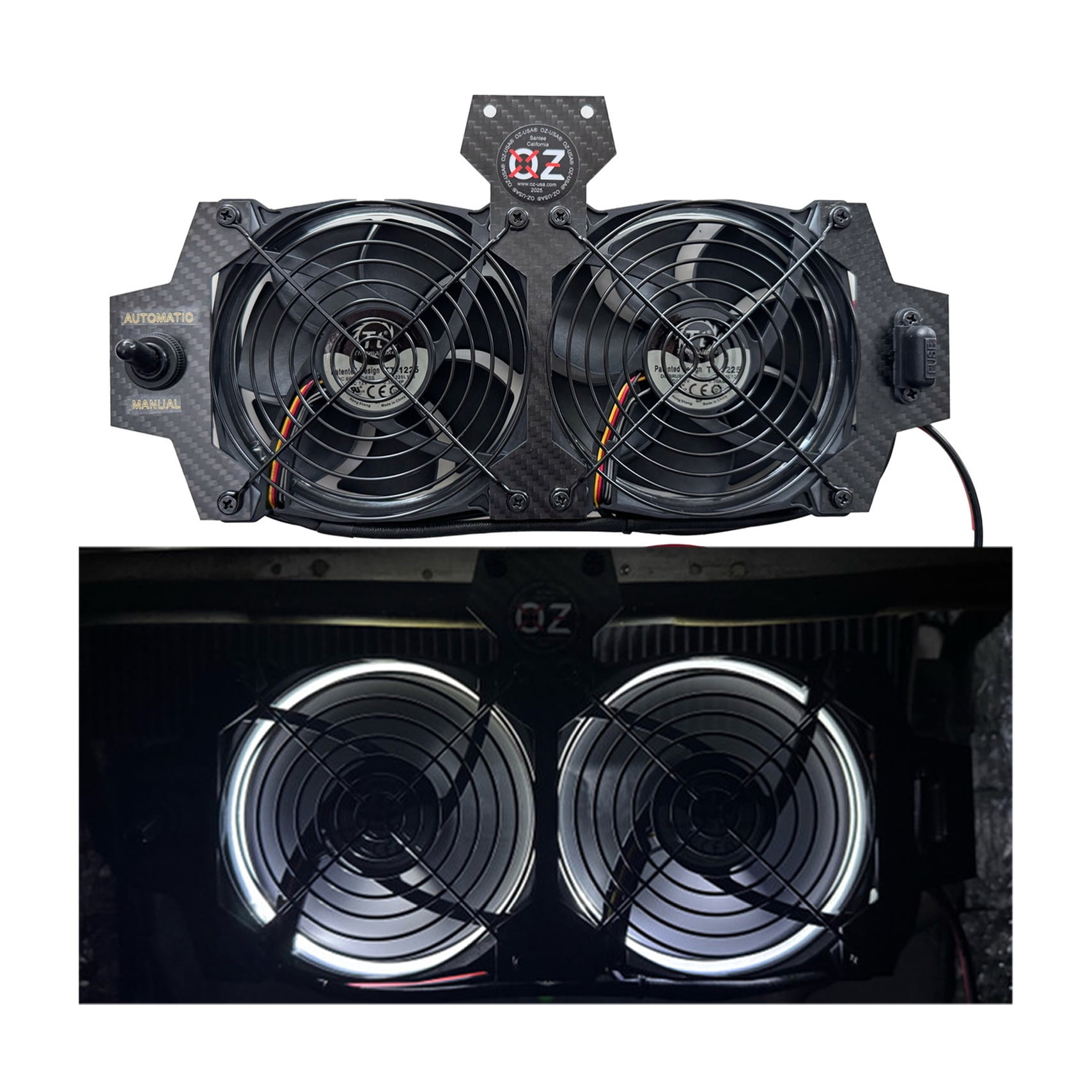 OZ-USA LED Dual Automatic Manual Lighted RV Fridge Cooling Fan Whisper ...