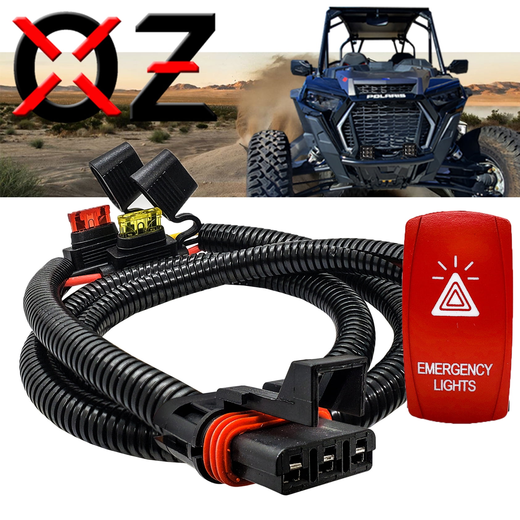 OZ-USA Power Bus Bar Plug Wire Kit with Emergency Lights On/Off Rocker ...