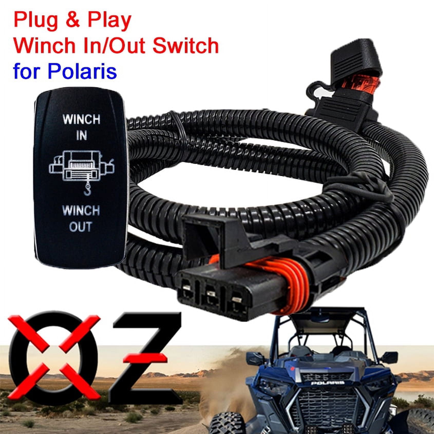 OZ-USA Power Bus Bar Plug Wire Kit with Winch In/Out Rocker Switch fits ...