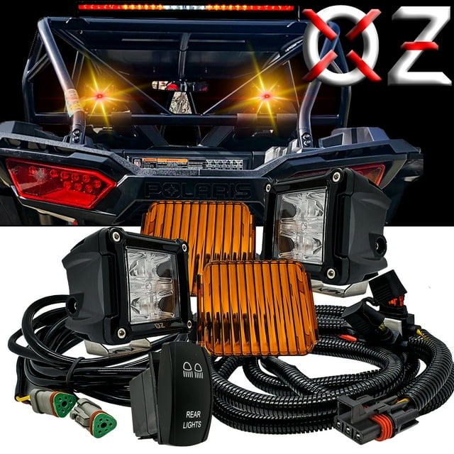 OZ-USA Rear Lights Red Amber Dual Color LED Pod with Pulse Power Bus ...