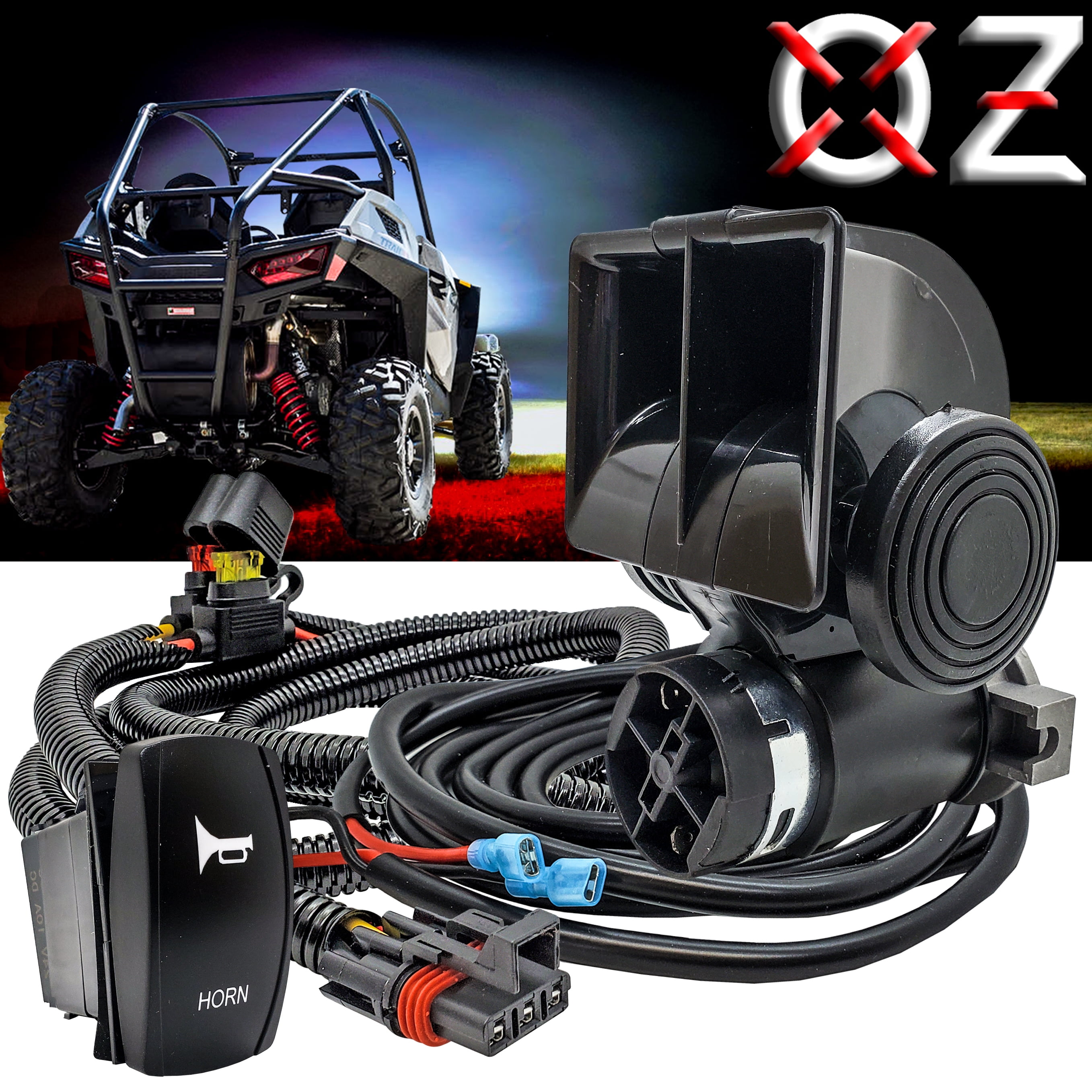 OZ-USA Train Air Horn 150dB Built-In Air Compressor Plug and Play Pulse ...