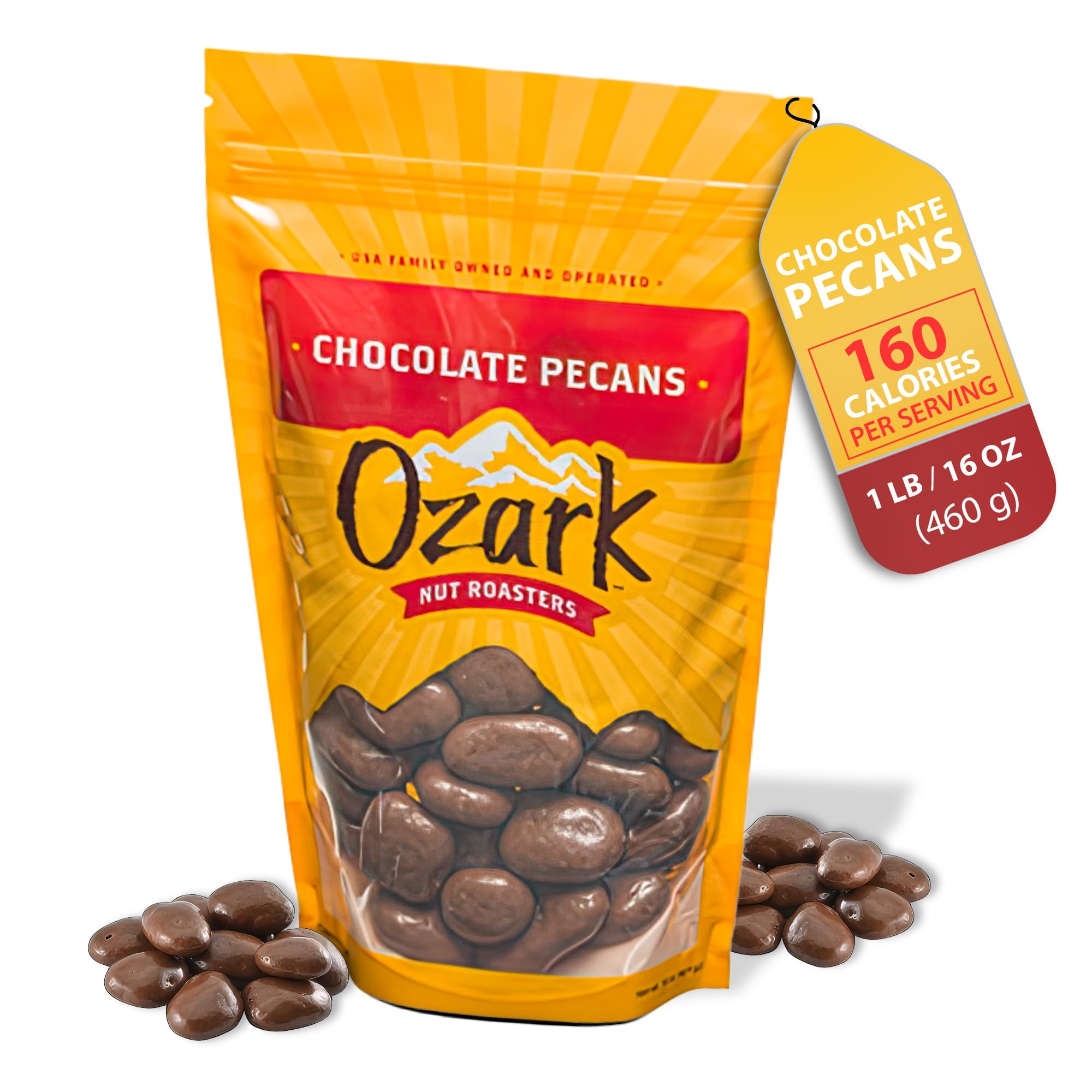 OZARK NUT ROASTERS, Chocolate-Covered STF9 Pecans, Chocolate Flavored ...