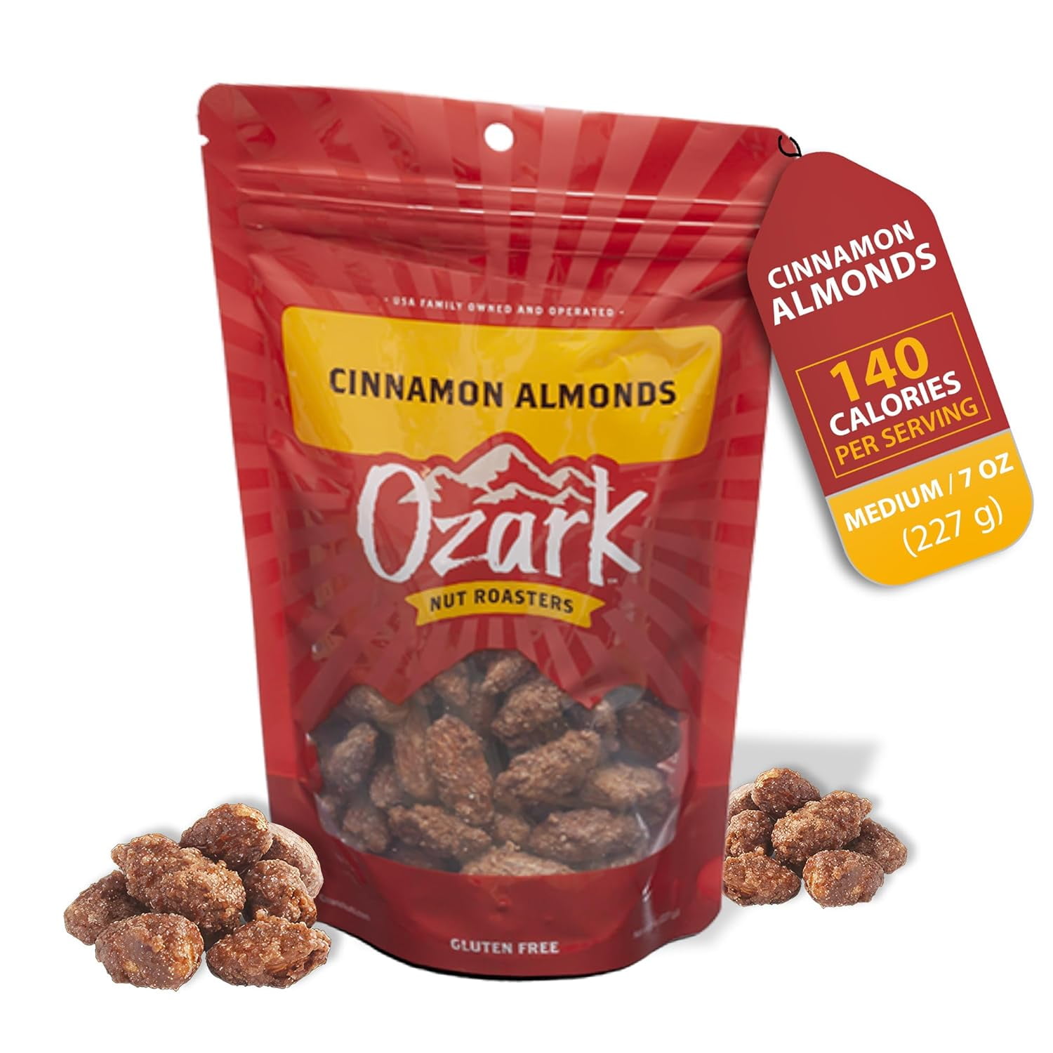 OZARK NUT ROASTERS Cinnamon Almonds Cinnamon-Flavored Snack Nuts ...
