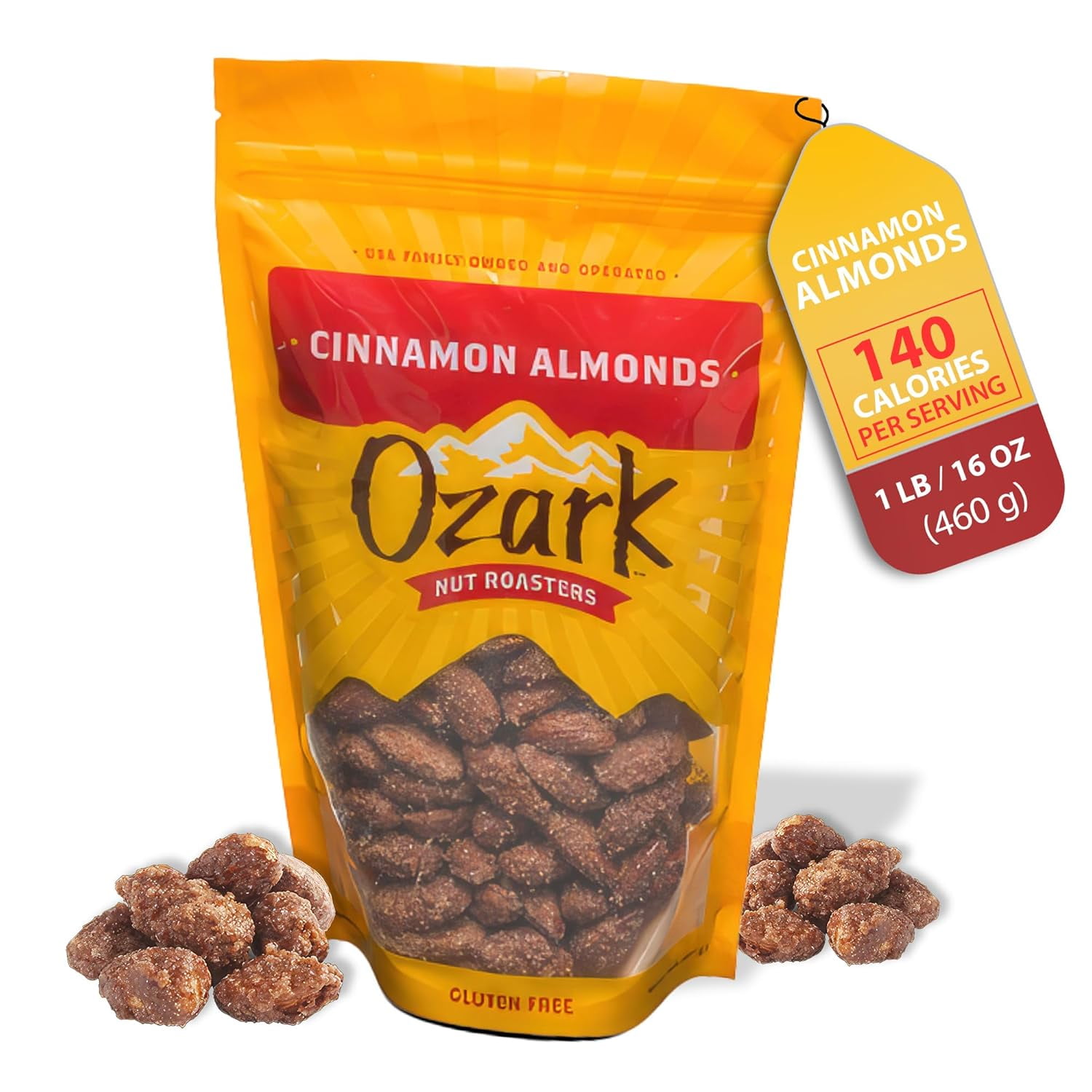 OZARK NUT ROASTERS, Cinnamon Almonds, Cinnamon-Flavored Snack Nuts ...