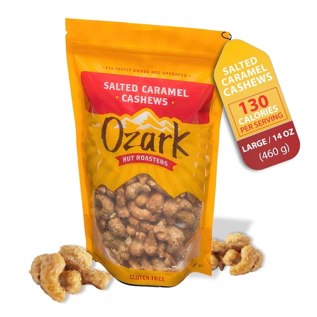 OZARK NUT ROASTERS: Salted Caramel Cashews, Flavored Snack Nuts ...