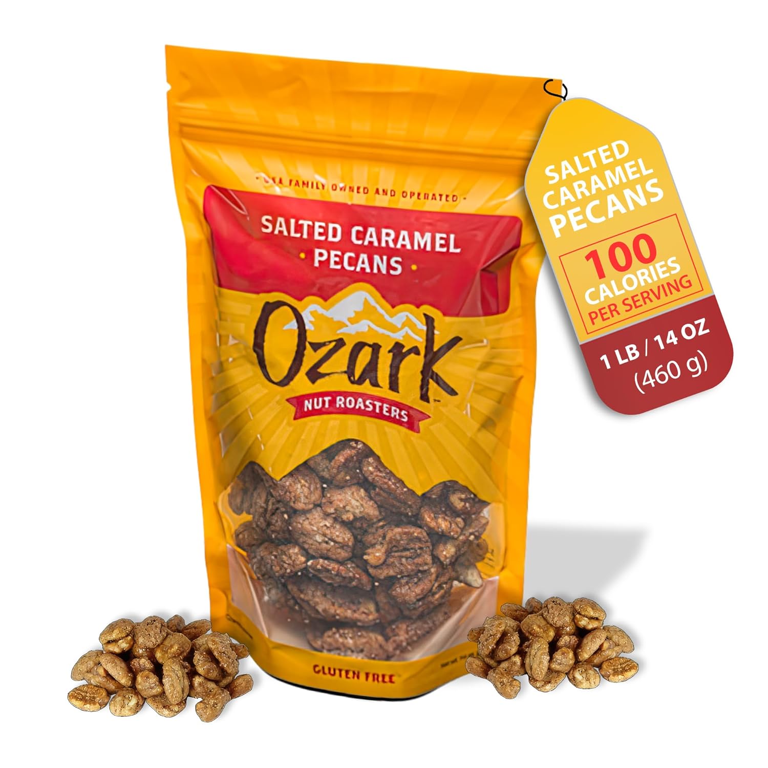 OZARK NUT ROASTERS, Salted Caramel Pecans, Sweet & Salty Flavored Snack Nuts, World-Class ...