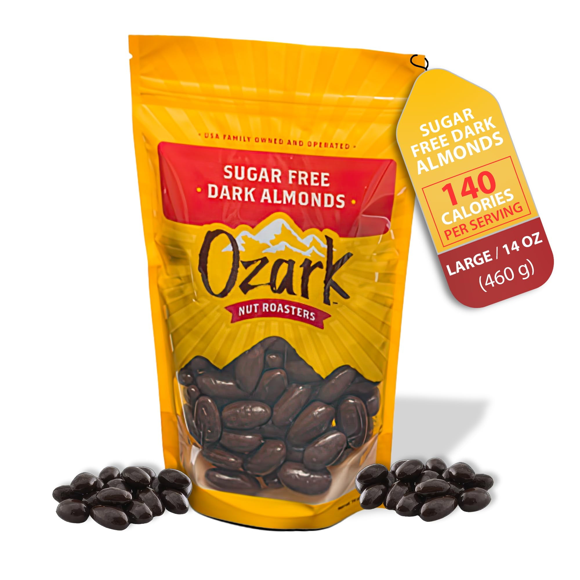 OZARK NUT ROASTERS, Sugar-Free MMF7 Dark Almonds, Chocolate-Flavored Snack Nuts, World-Class ...