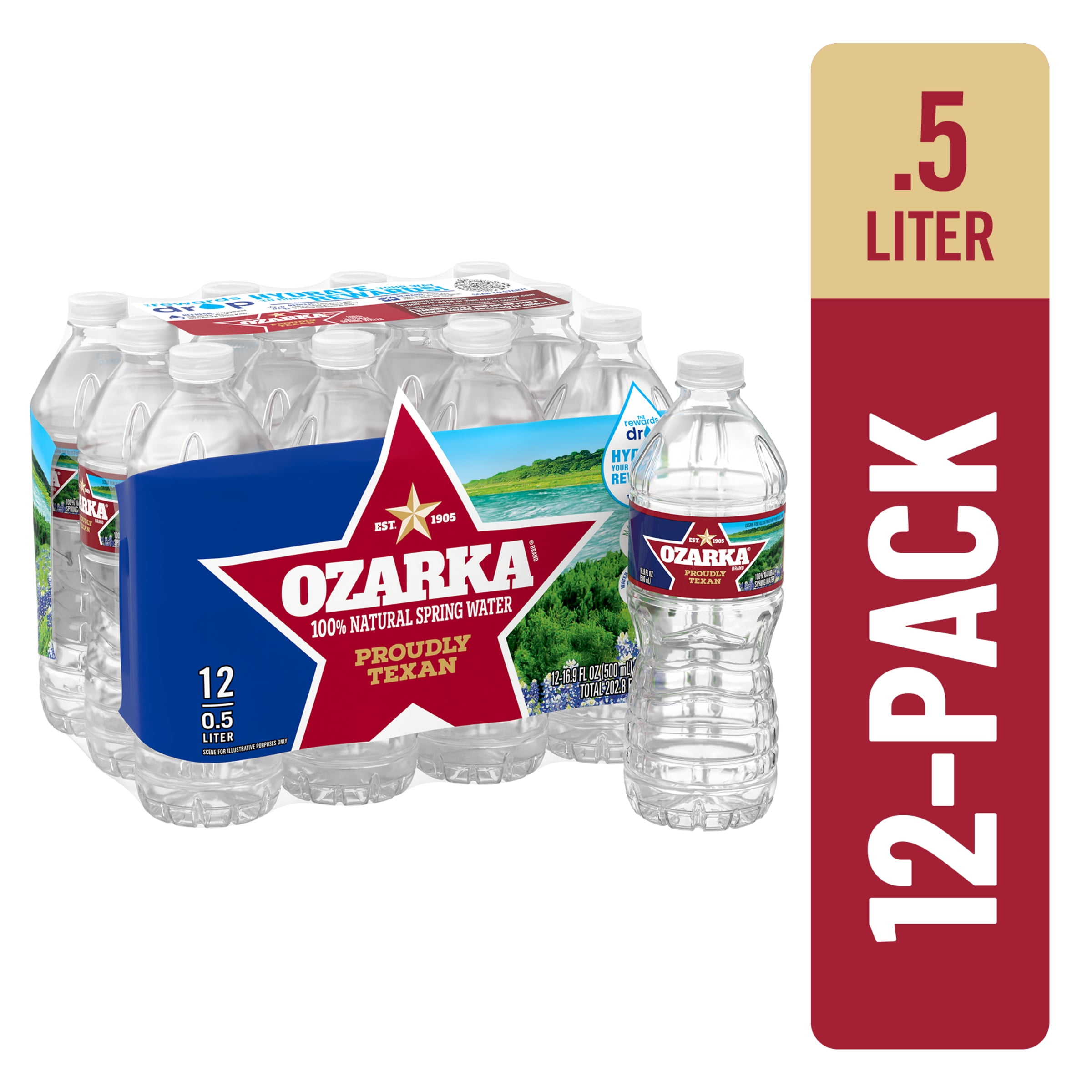 OZARKA Brand 100% Natural Spring Water, 16.9-ounce plastic bottles ...