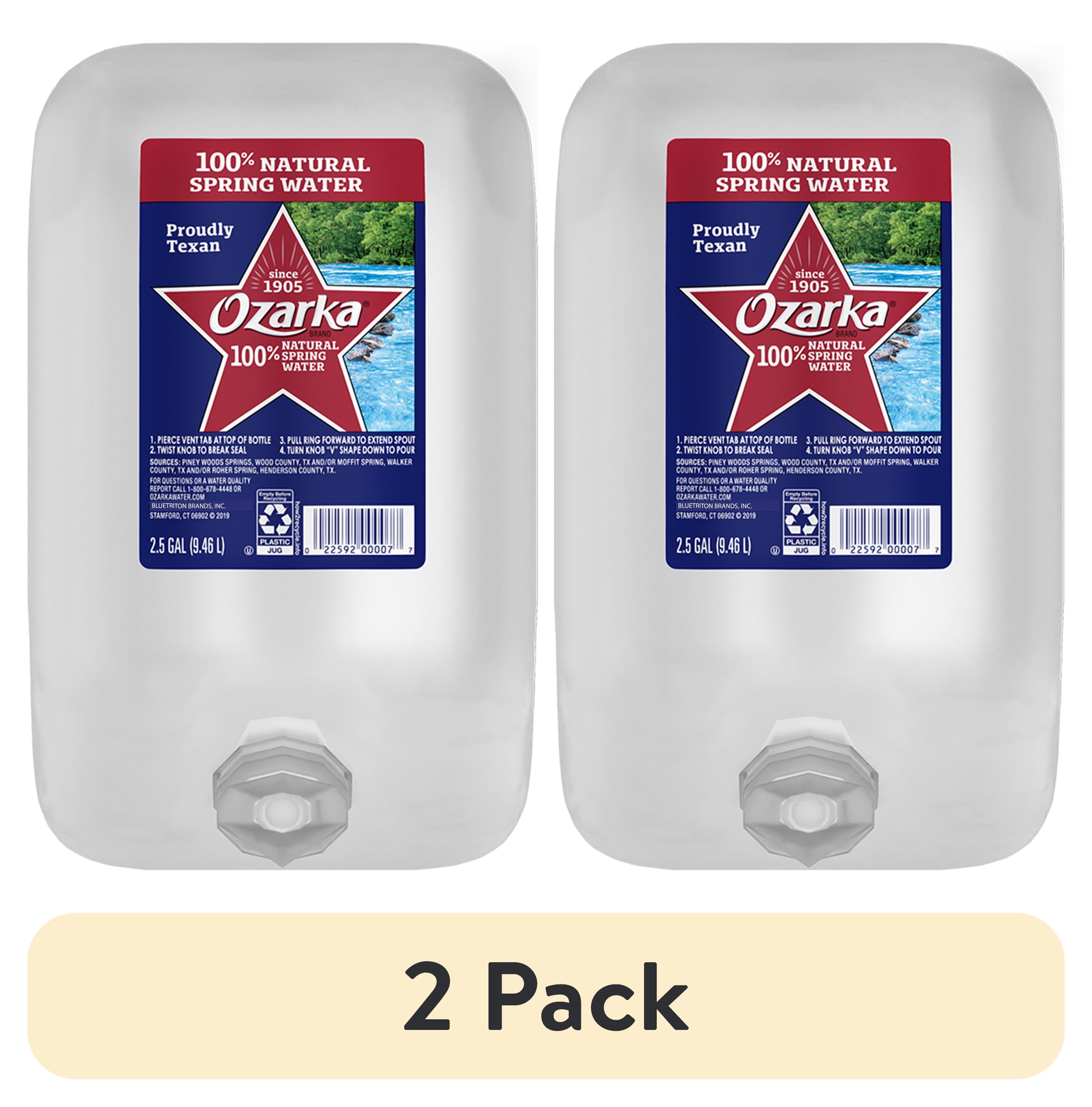 (2 pack) OZARKA Brand 100% Natural Spring Water, 2.5-gallon jug ...