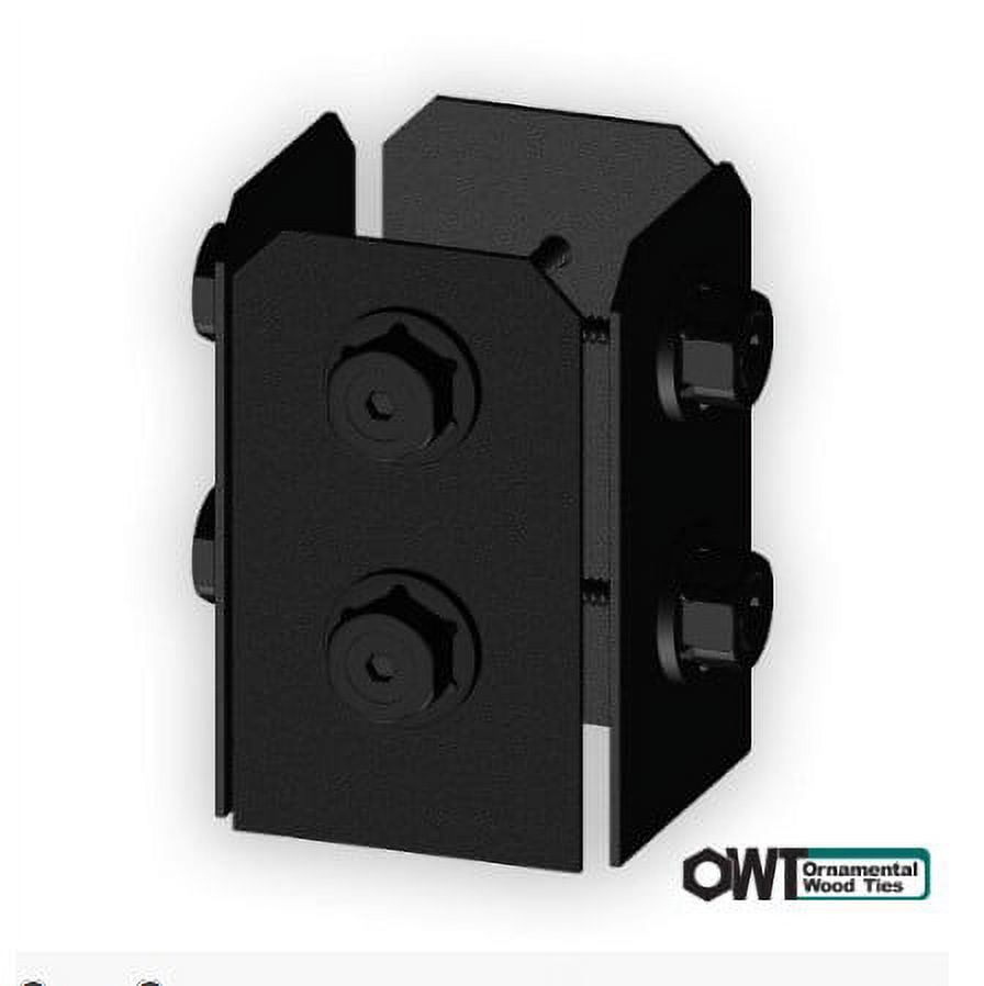 OZCO 51789 Ironwood 4"x 4" Black Gal Steel Faux Post Base Plates (1 kit ...